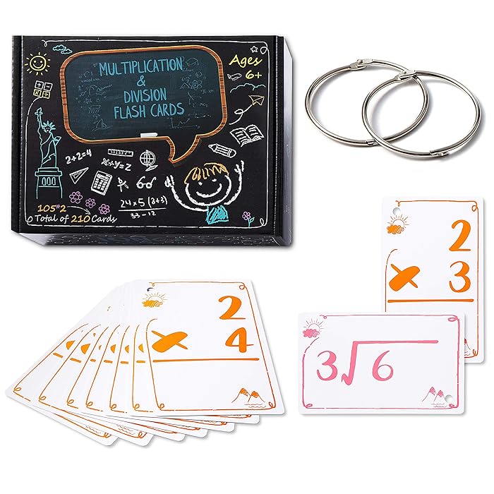 Buy IONCAT Math Flash Cards, Multiplication and Division Flash Cards ...