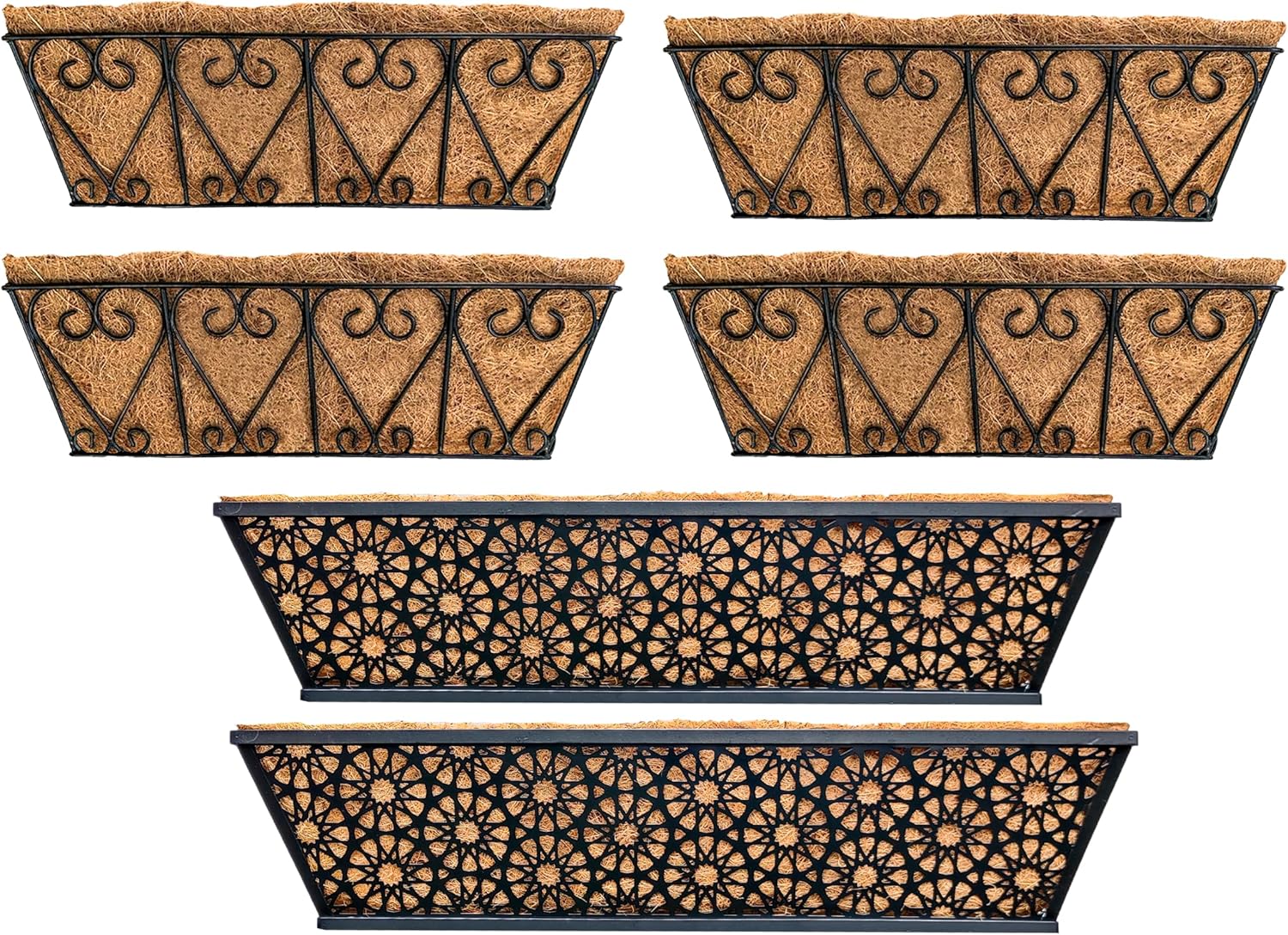 Amazon.com: Maxona Bundle-16''x4 + 24''x2 Wall Hanging Baskets with ...