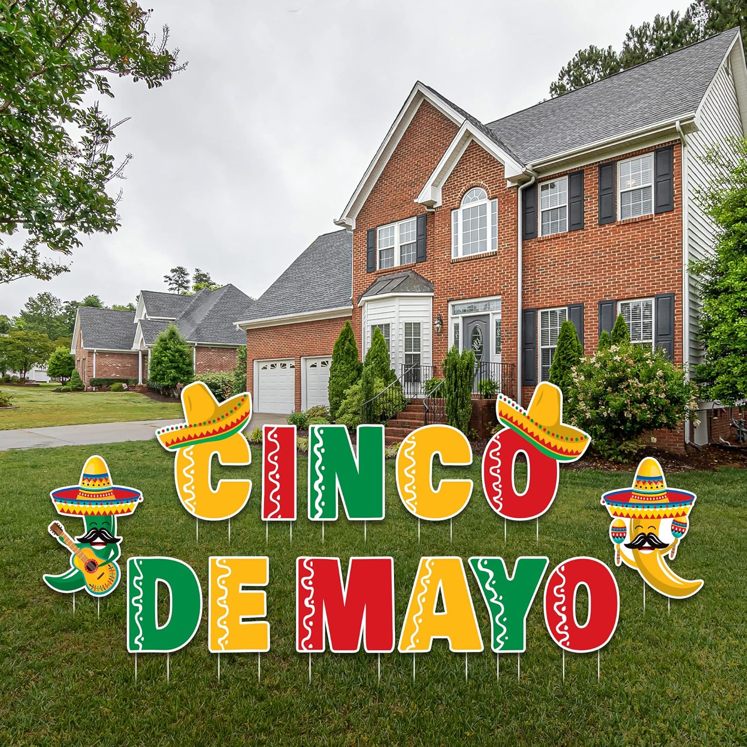 Amazon.com : Cinco De Mayo Yard Sign Decorations - Mexican Let's Fiesta ...