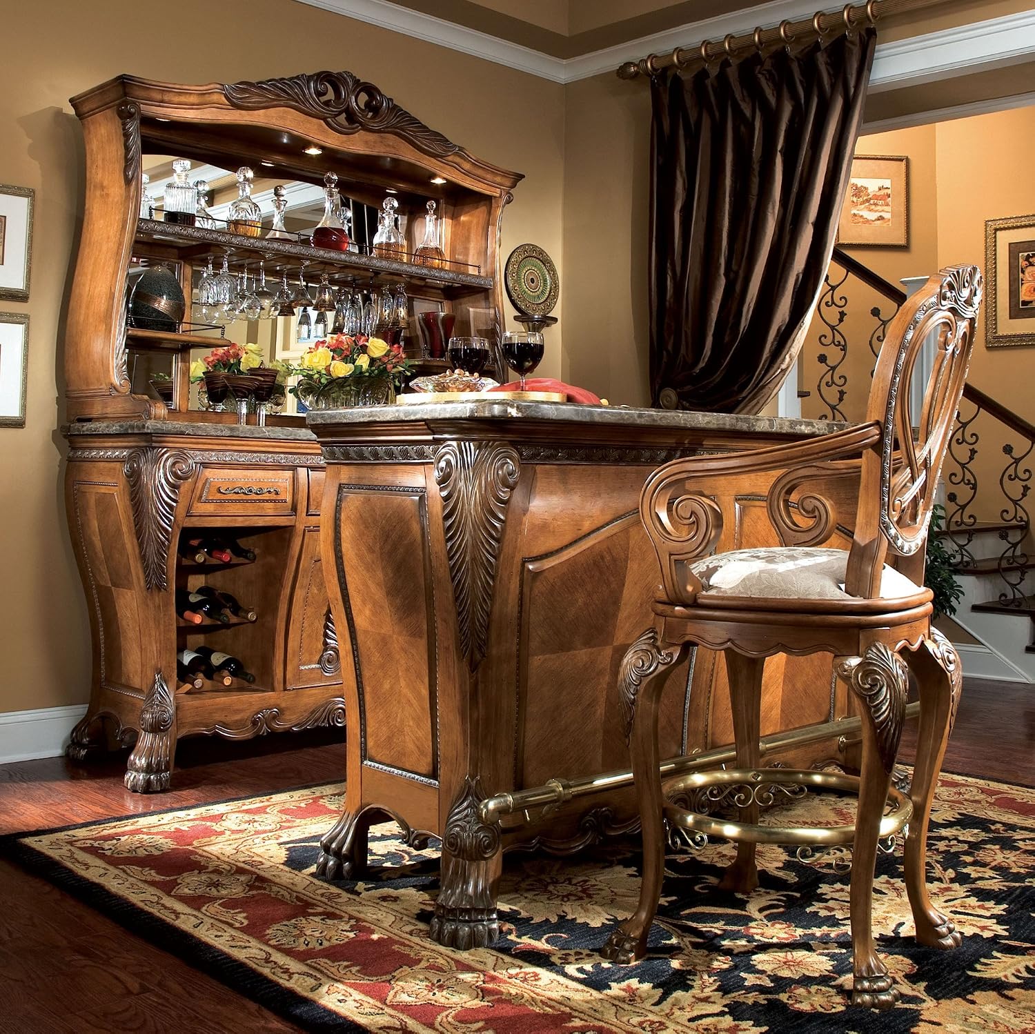 Amazon.com: Eden Home Bar Set - Aico Furniture : Home & Kitchen