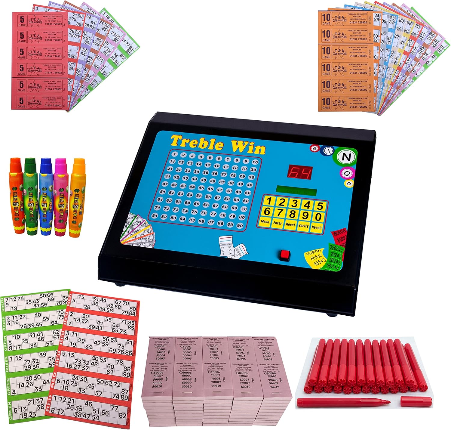 Treble Win Electronic Bingo, Raffle & Tote Machine Starter Kit - All ...