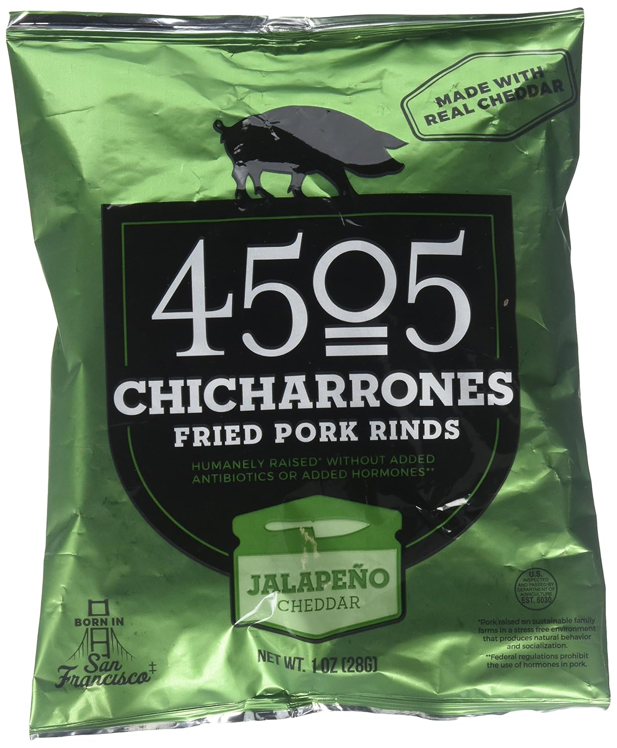 Buy 4505 Chicharrones Fried Pork Rinds Jalapeno Cheddar, 4 Pack Online ...