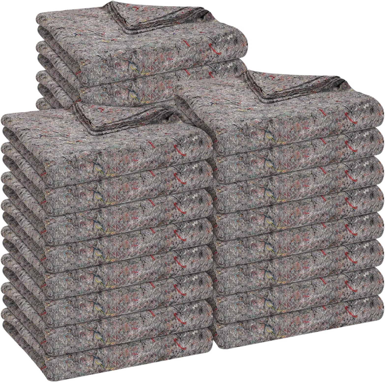 Amazon.com: Oudain 24 Pieces Moving Blankets Bulk 39 x 71 Inch Soft ...
