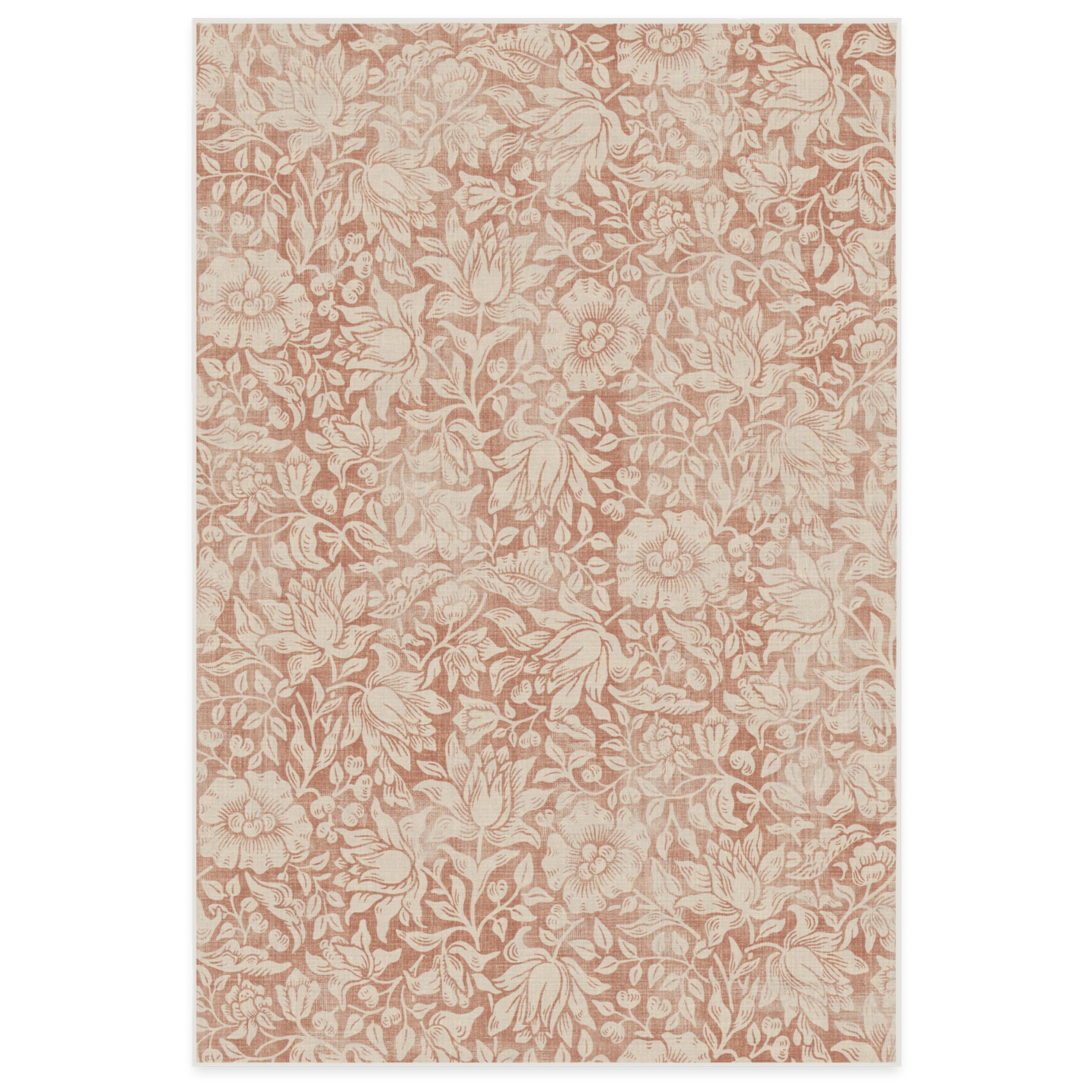 Amazon.com: RUGGABLE x Morris & Co Washable 6x9 Area Rug, Mallow Rust ...