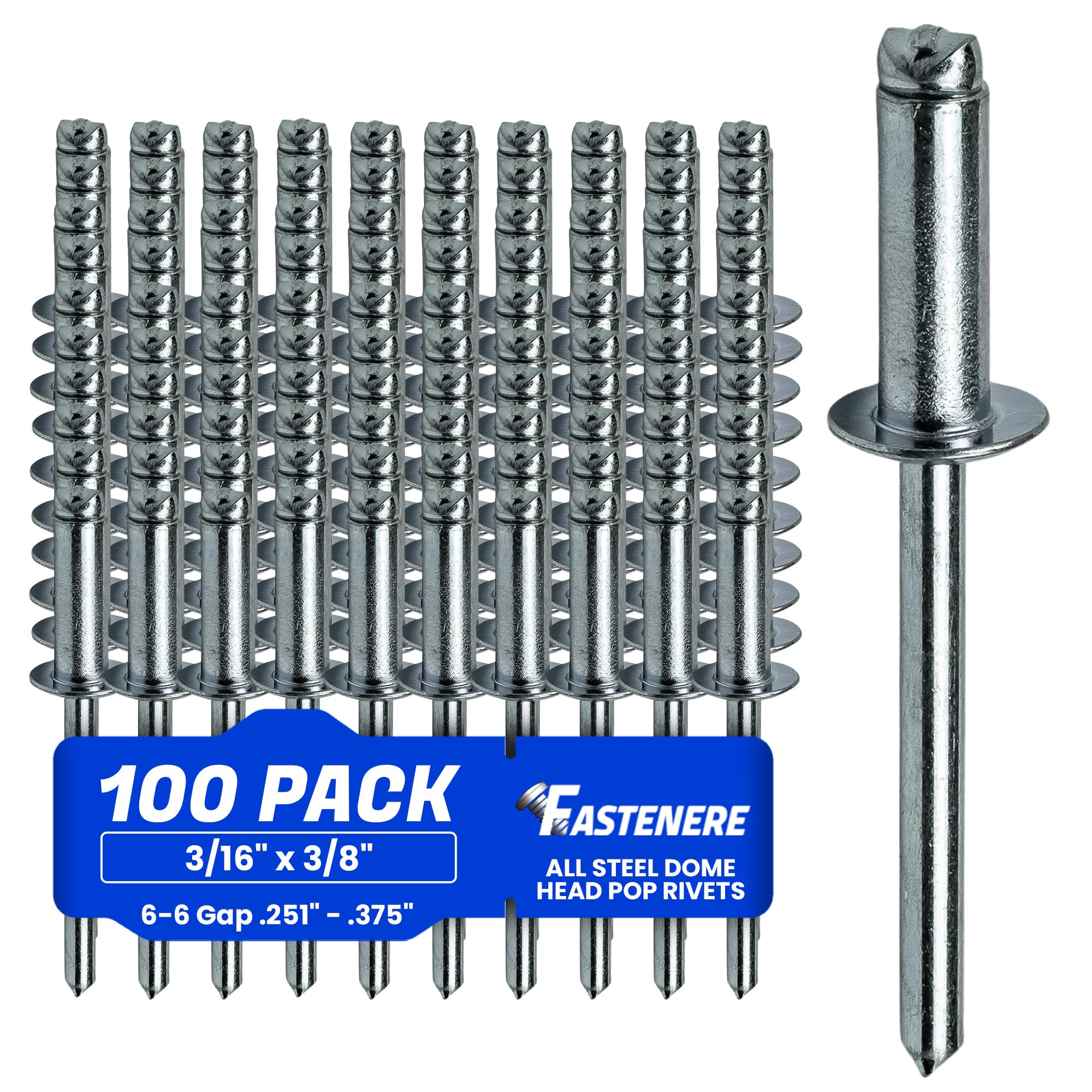 Pneumatic Riveters 3/16"x3/8"-1/2" (ABL6-8) Open End Large Flange Pop ...