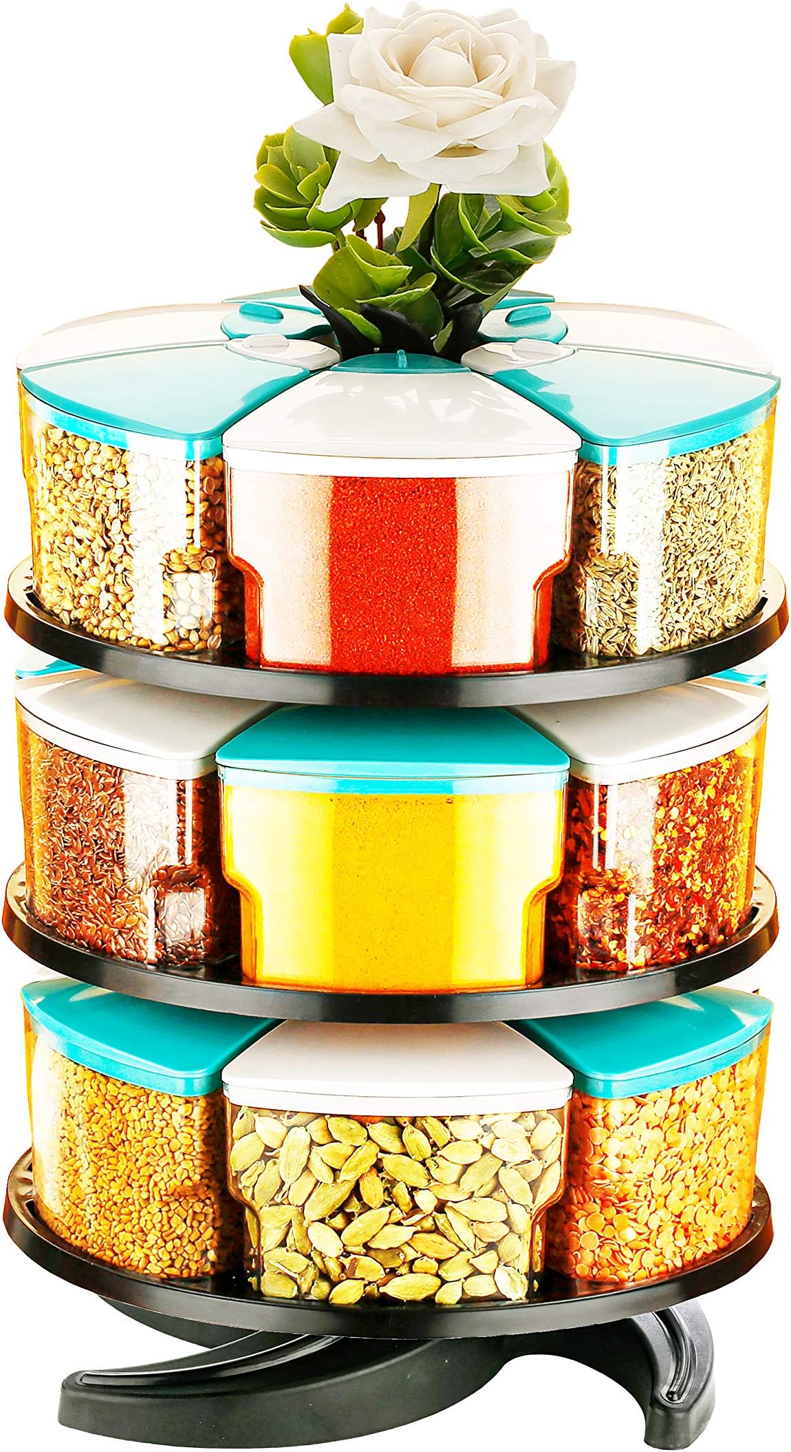 Optimus 360° Spice Rack Set of 12 Piece 2 Layer Spice Set -Plastic ...