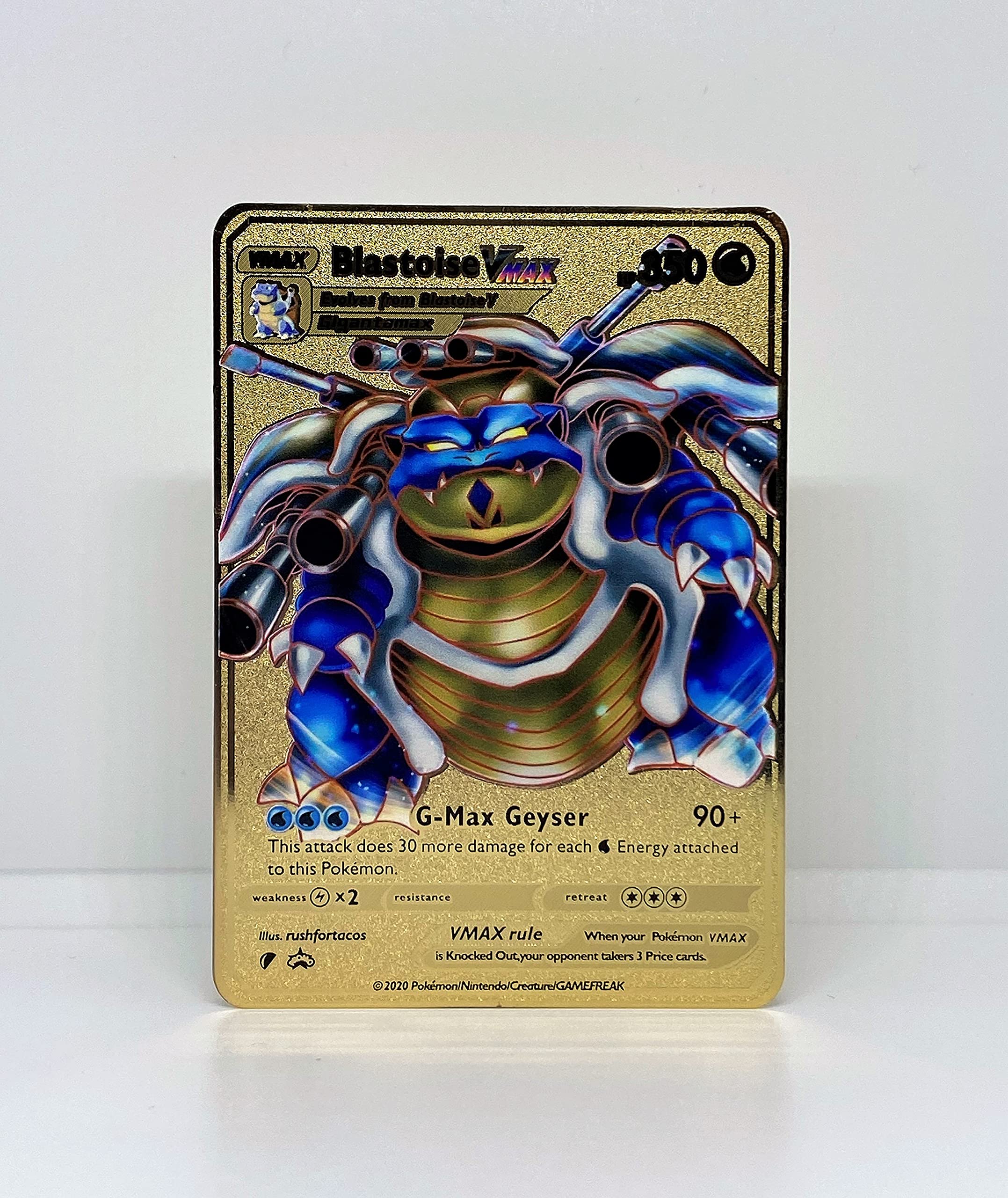 Blastoise VMAX G-Max Geyser Card (Custom Gold Metal Card): Buy Online ...