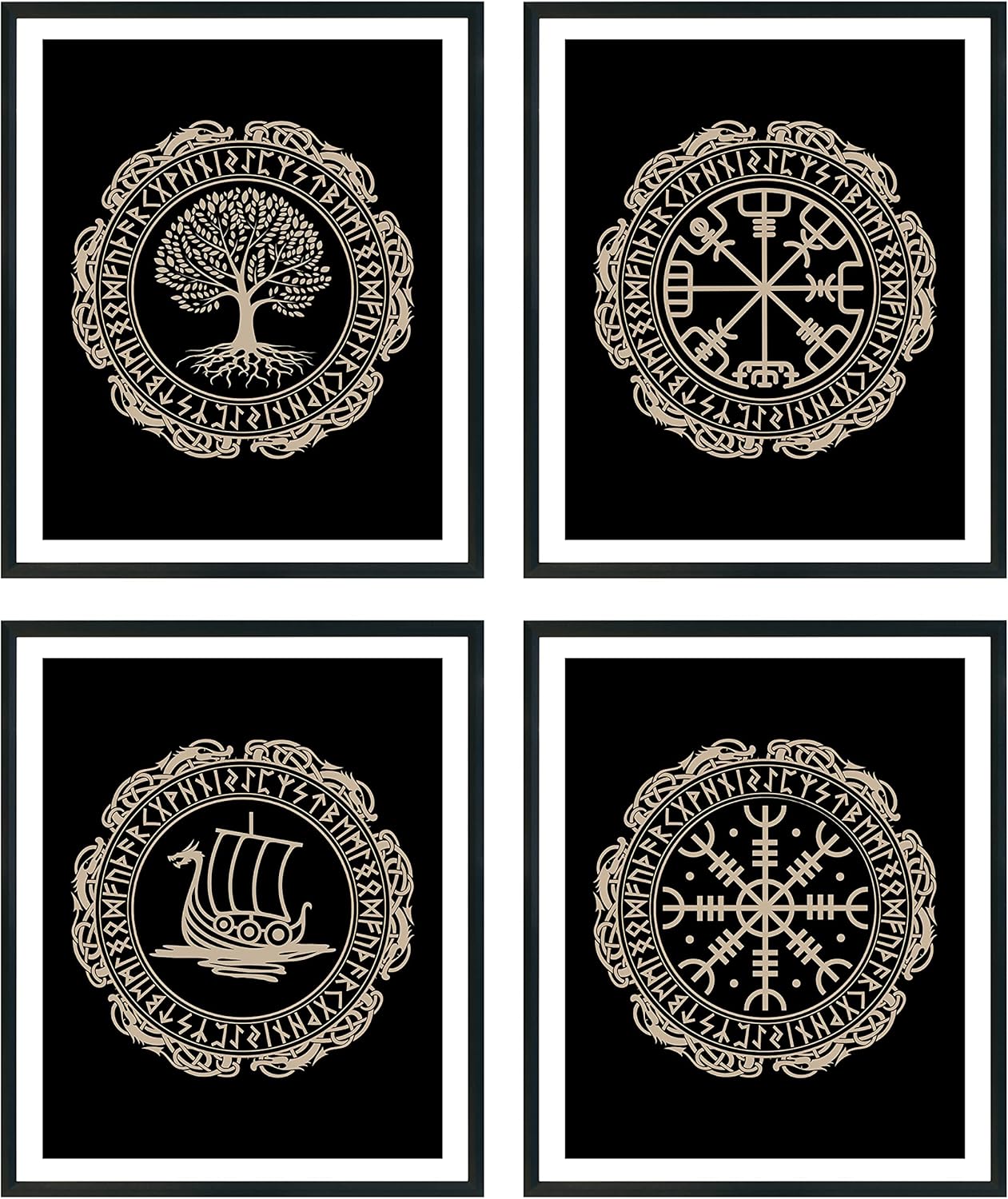 Amazon.com: 4 Pcs Vikings Poster, Nordic Viking Wall Decor Art for Home ...