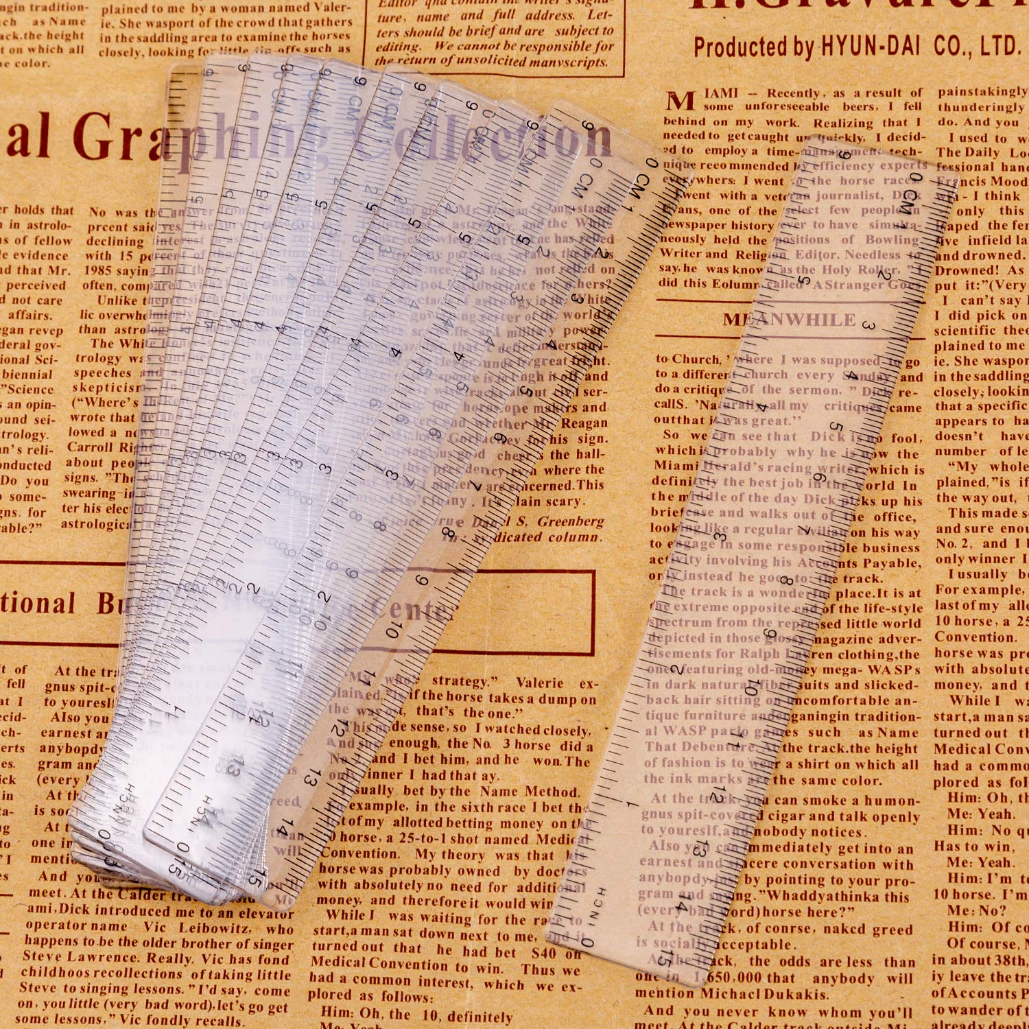 Snapklik.com : Ruler, 10 Pack Clear Plastic 15cm/6 Inch Drafting Tools ...