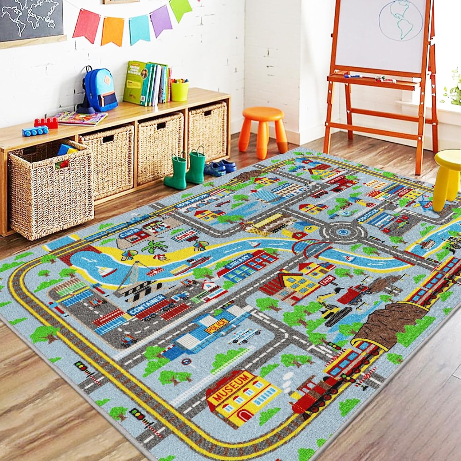 Amazon.com: Capslpad Kids Rug 6'6" x 5'0" Educational Learning Kids ...