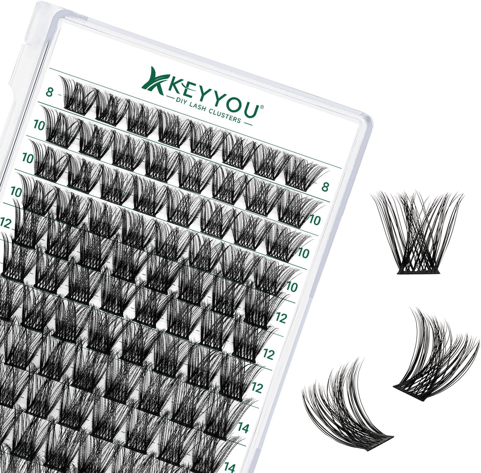 Amazon.com: Lash Clusters 96pcs Individual Lashes Y01 C Curl 10-18MIX ...