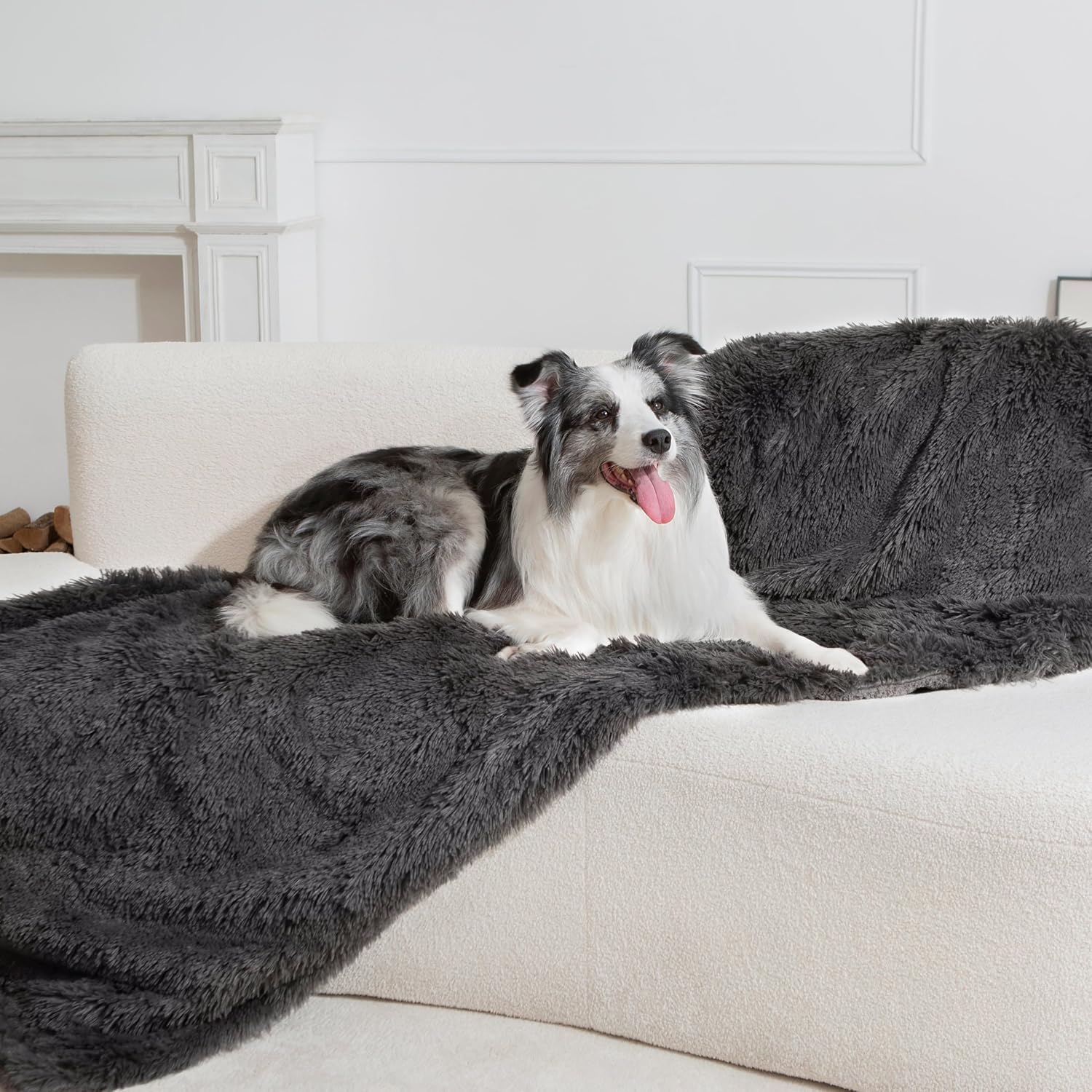 Amazon.com: gogobunny Waterproof Plush Long Faux Fur Pet Throw Blanket ...