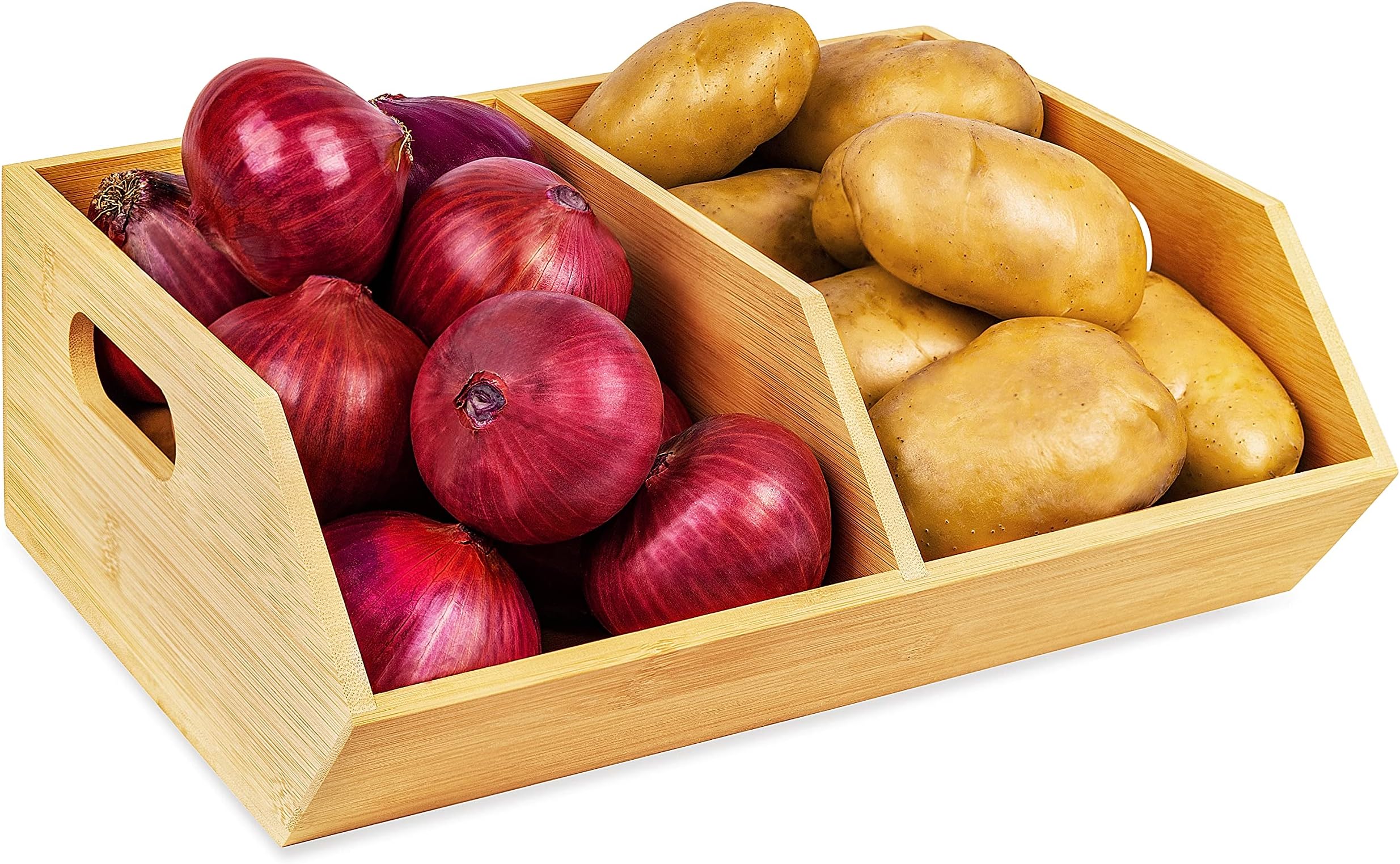 Amazon.com - HOMESTEAD Bamboo Pantry Storage Bins - Stackable Baskets ...