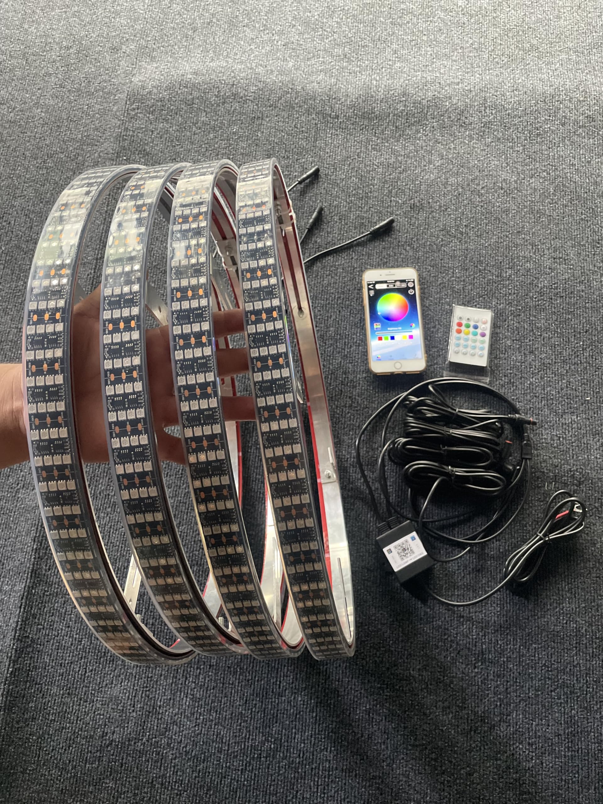 Amazon.com: 15.5" Quad Row Dream Color Chasing Wheel Rim Lighst ...