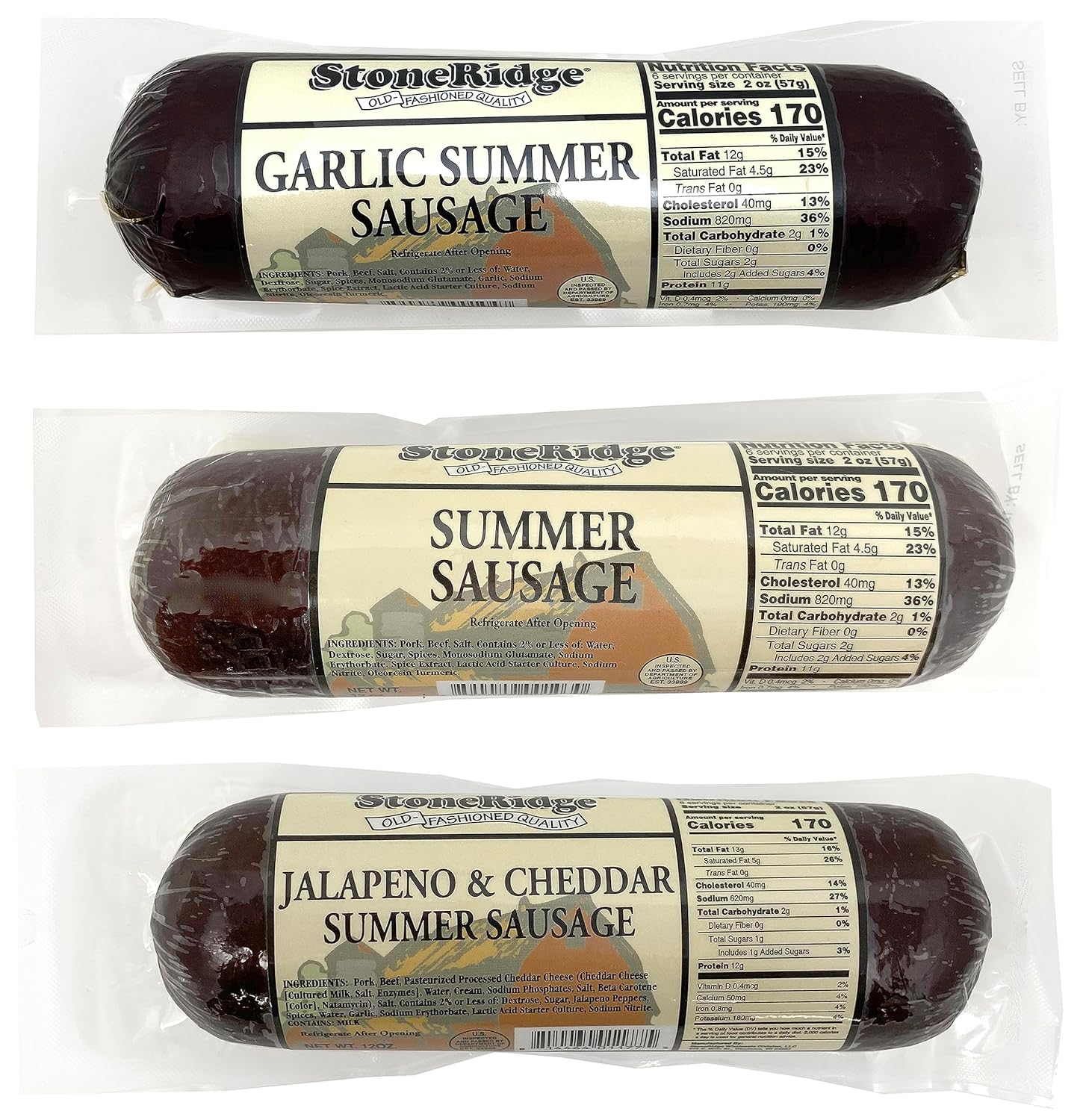 Amazon.com : Stoneridge Old-Fashioned Quality Summer Sausage Variety ...