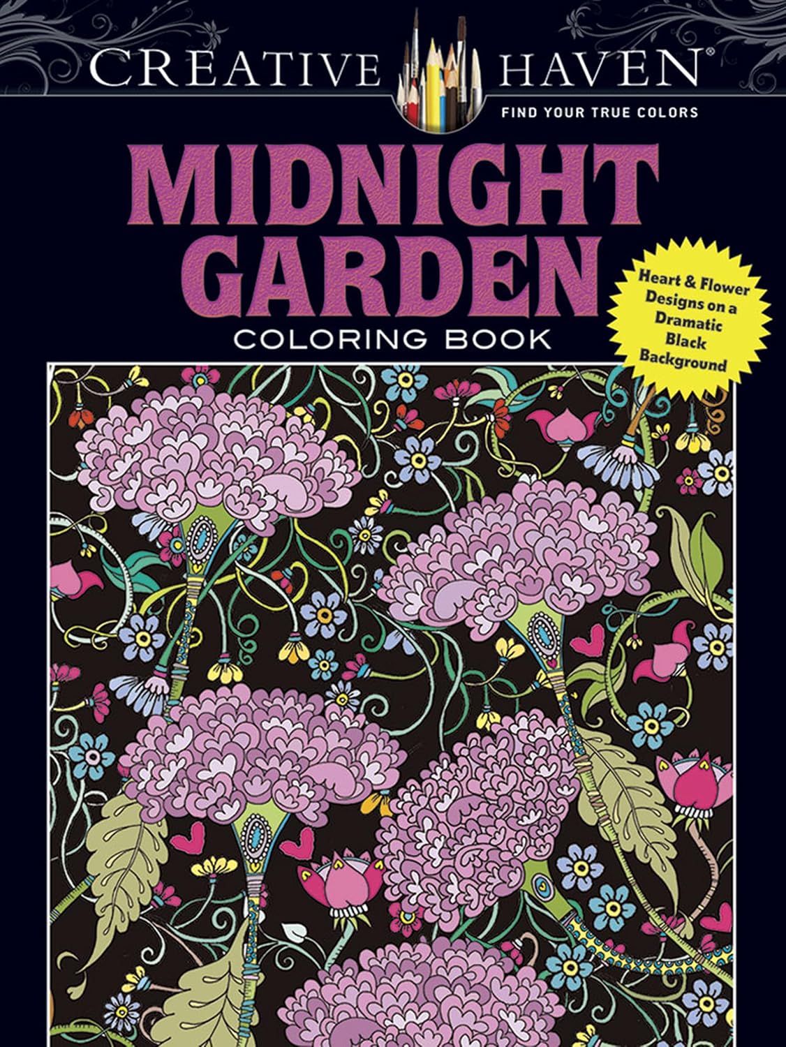 Amazon.com: Creative Haven Midnight Garden Coloring Book: Heart ...