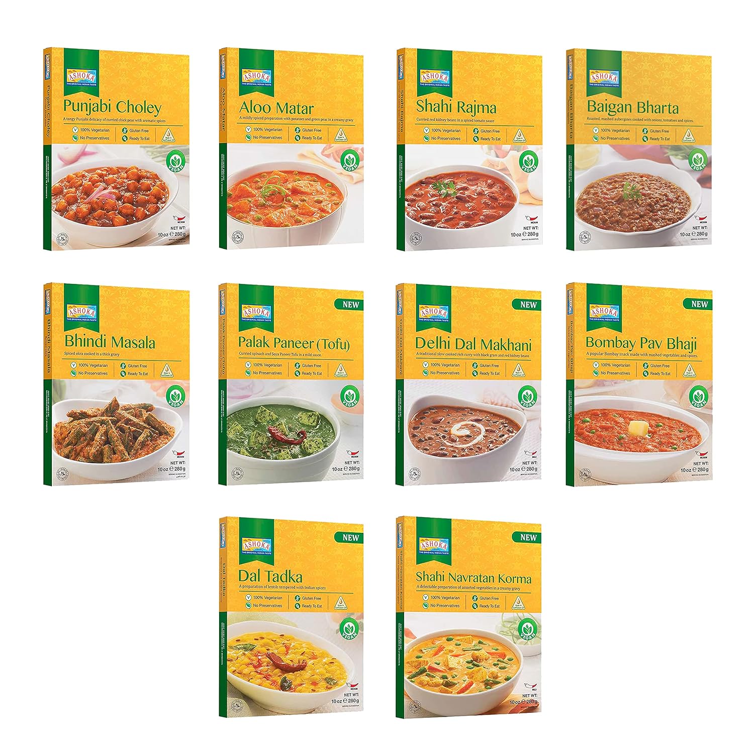 Amazon.com: Ashoka Ready to Eat Indian Meals Since 1932, 100% Vegan ...