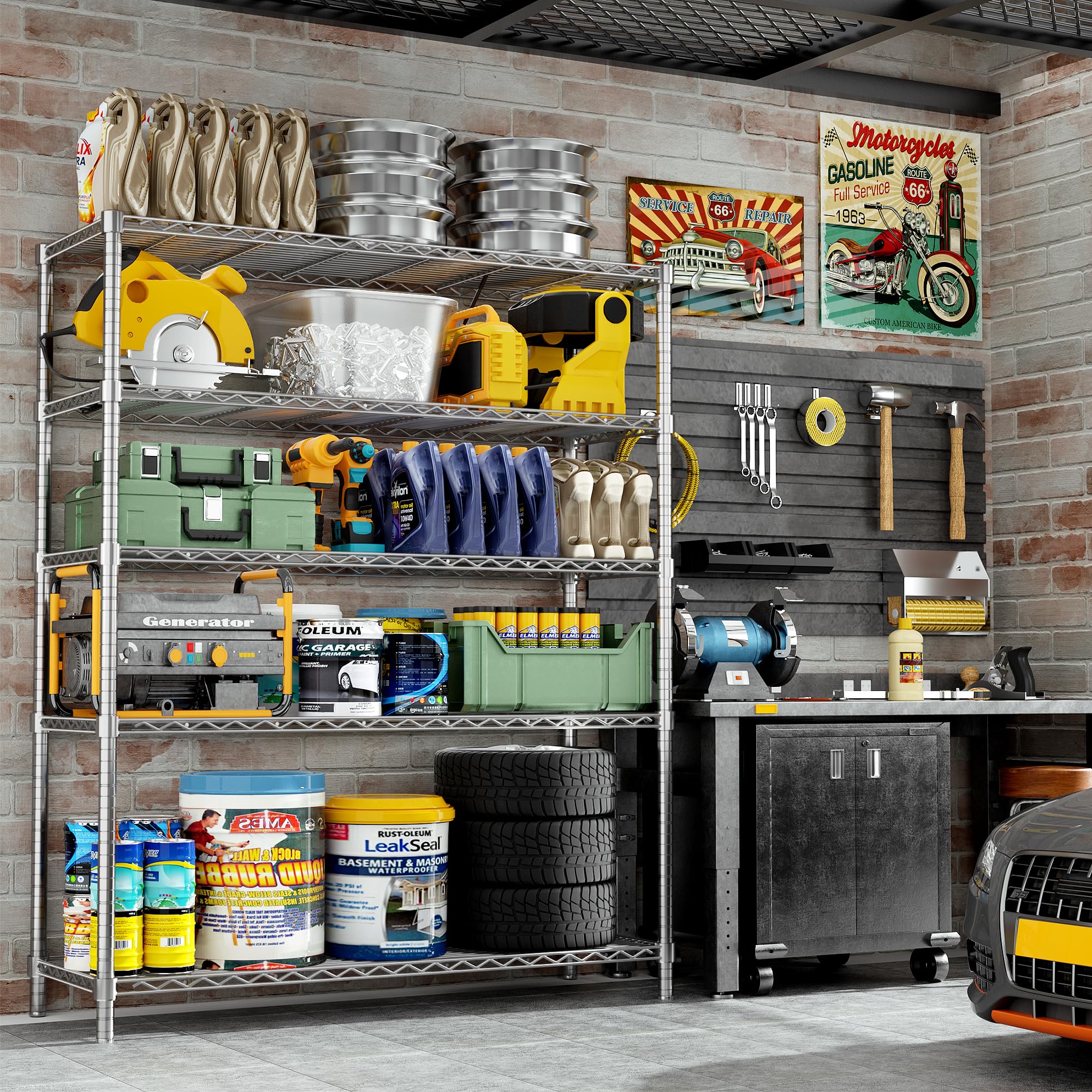 Inspiring Garage Wire Shelving Images