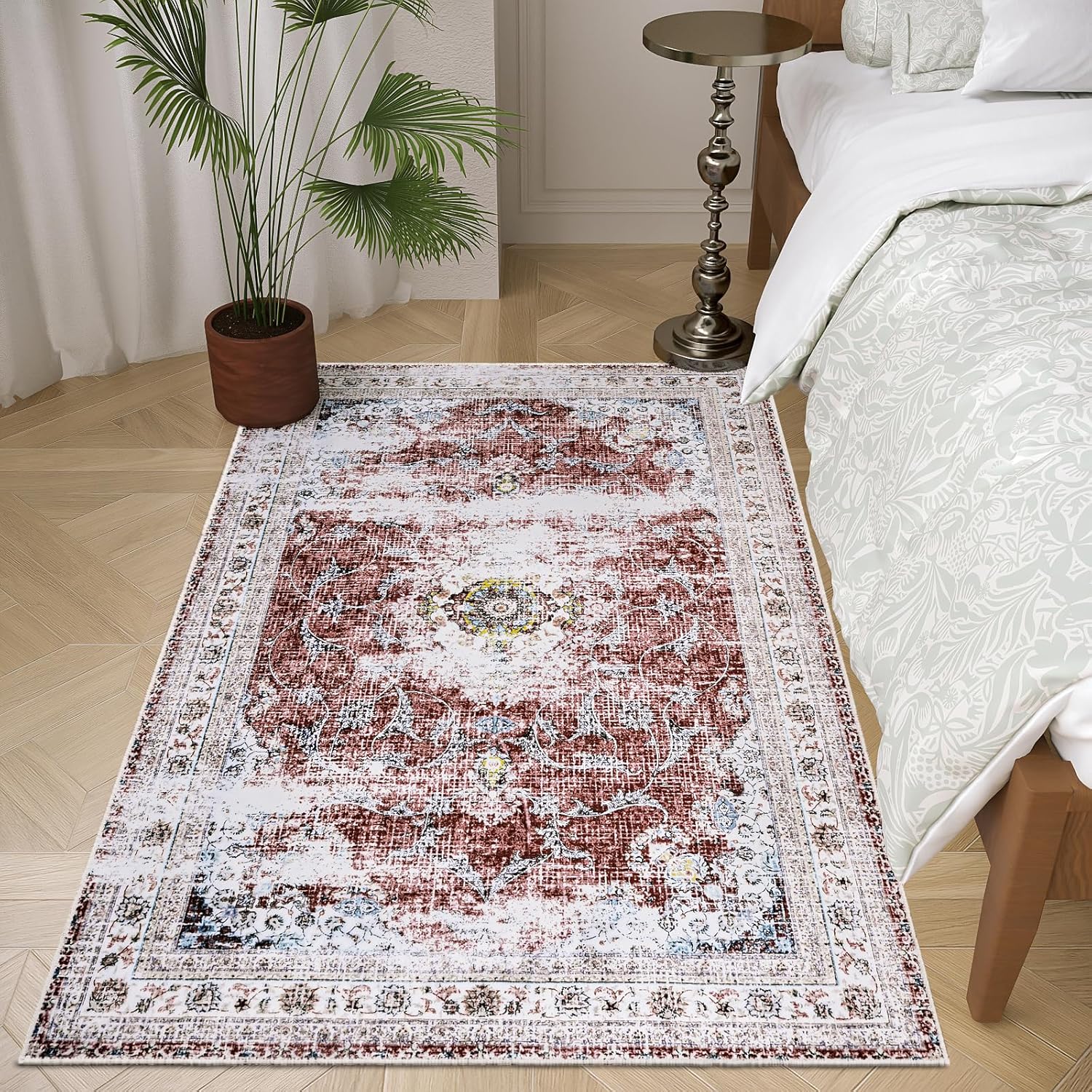 Amazon.com: Area Rug 4x6 Machine Washable Area Rugs Non Slip Low Pile ...