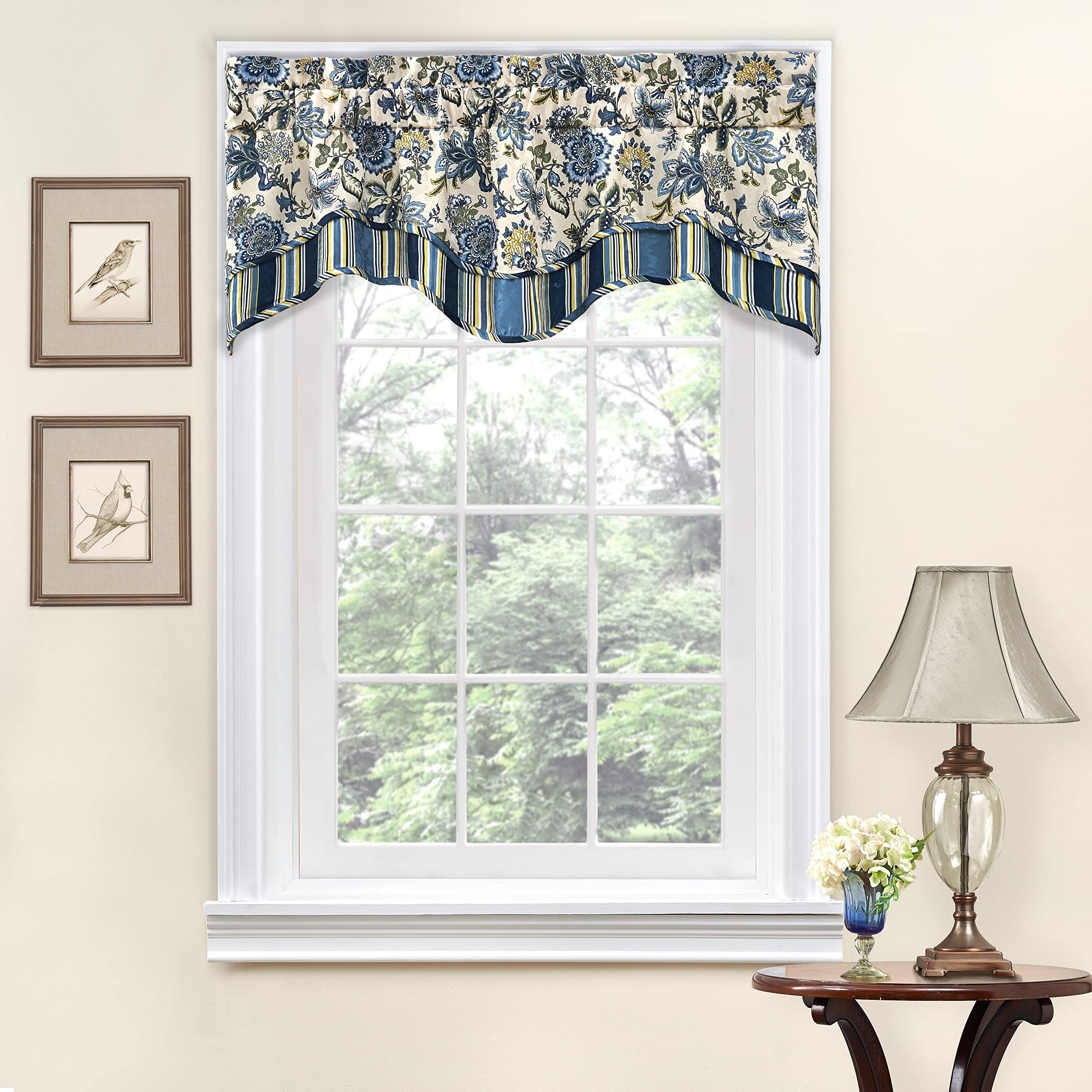 Amazon.com: Collections Etc Classic Windsor Layered Window Valance with ...