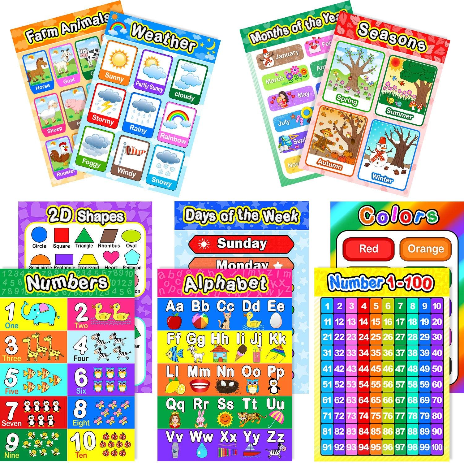 Amazon.com: Palace Learning 3 Pack - ABC Alphabet + Numbers 1-10 ...