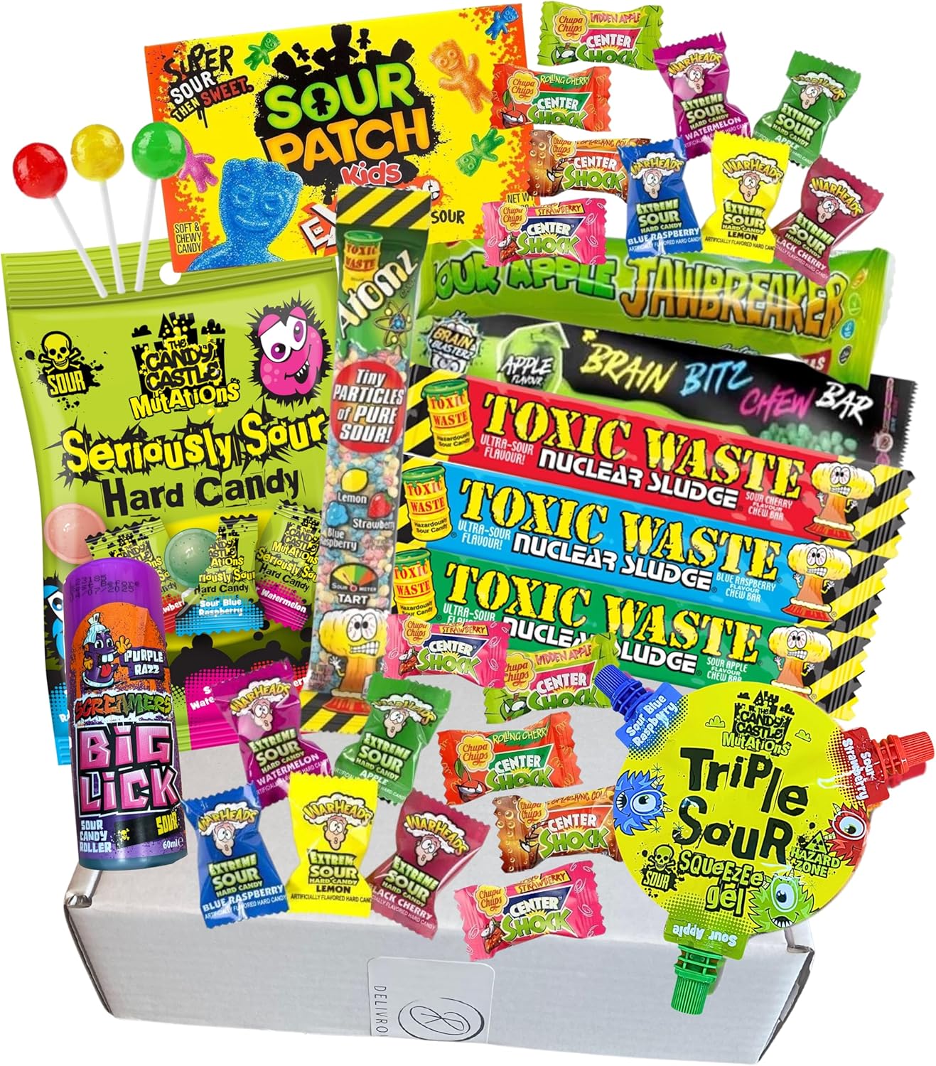 Mega Extreme Sour Sweets Selection - Toxic Waste Chew Bars, Seriously ...