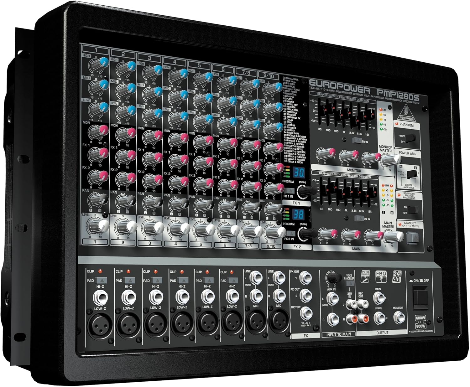 Amazon.com: Behringer PMP1280S 1,200-Watt 10-Channel Powered Mixer ...