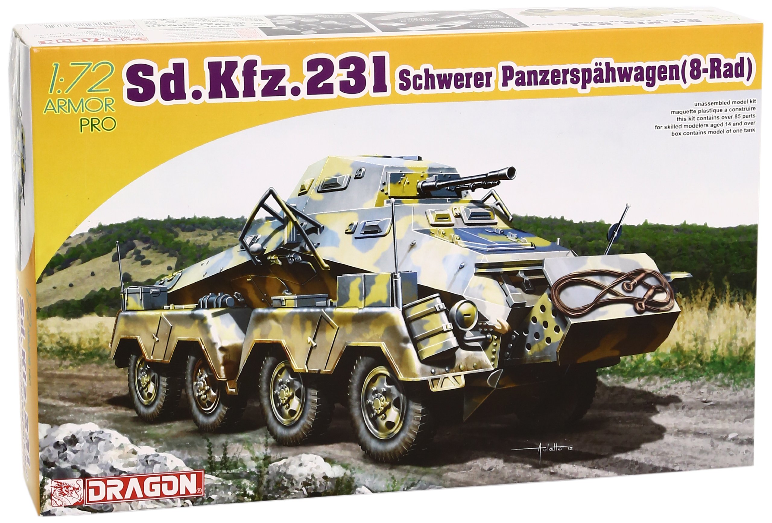 Amazon.com: Dragon Models 1/72 Sd.Kfz.231 8-Rad with 2cm KwK 30 Cannon ...