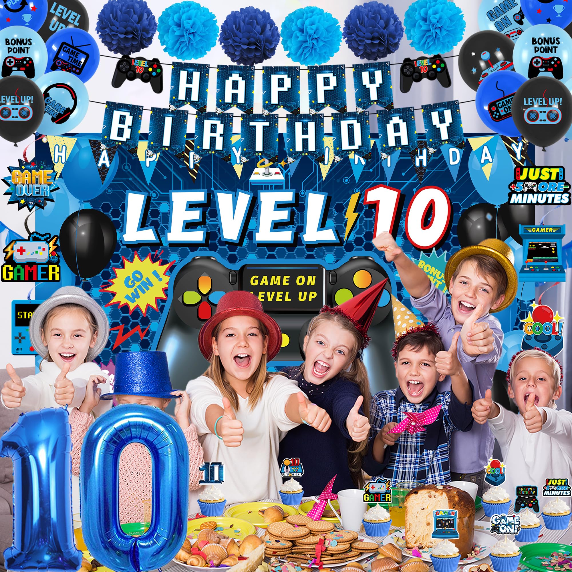 Snapklik.com : 10th Birthday Party Decorations For Boys, 48PCS Blue ...