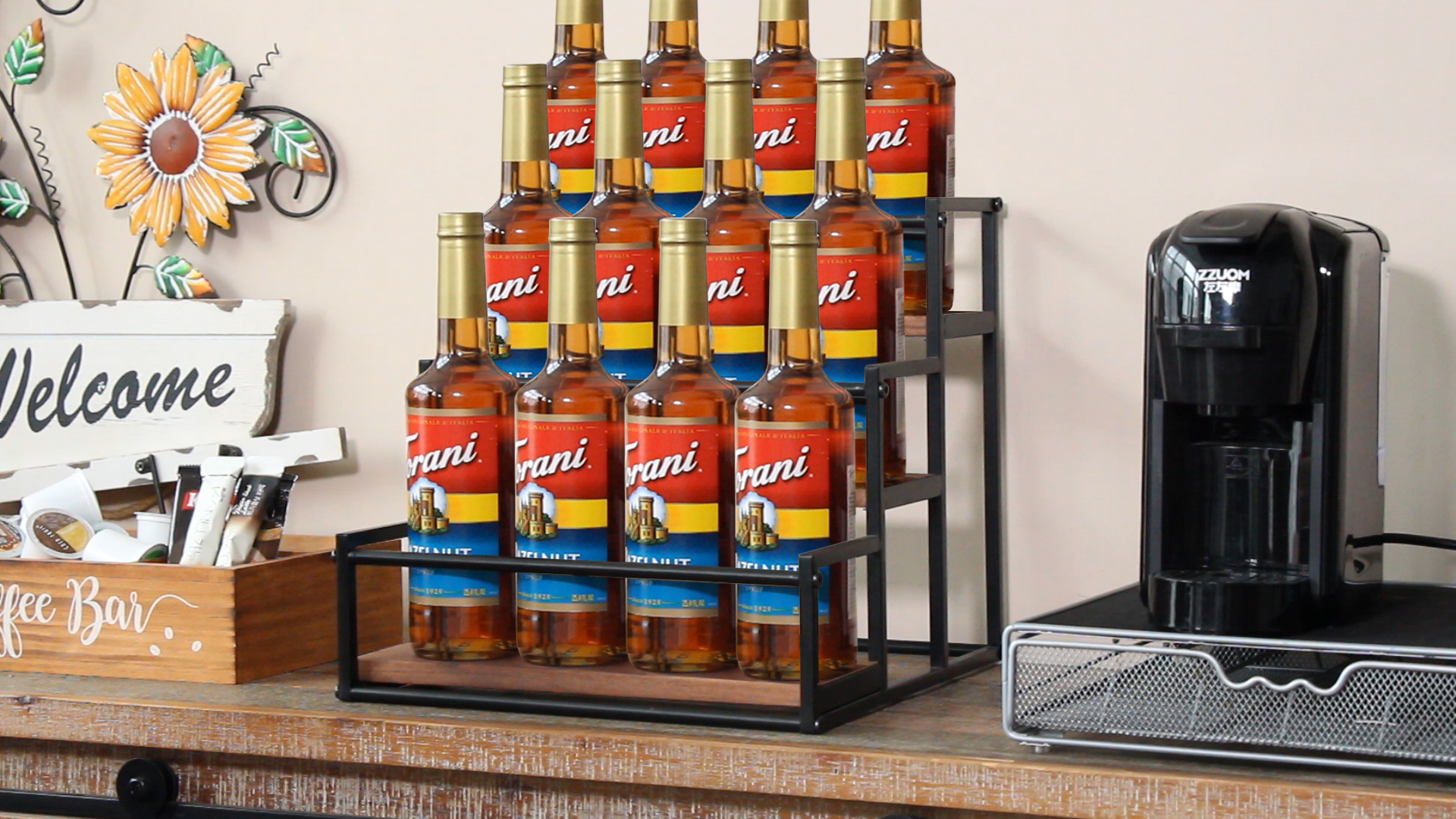 Snapklik.com : THYGIFTREE Coffee Syrup Rack Organizer Syrup Bottle ...