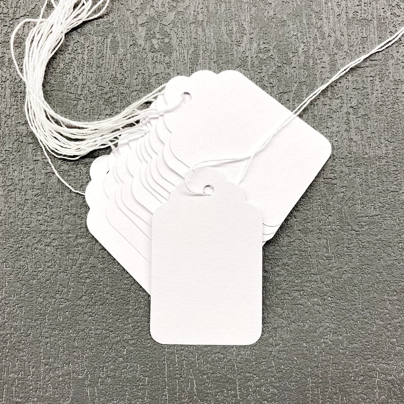 Snapklik.com : 200pcs White Lace Price Tags - Writable Display Tags