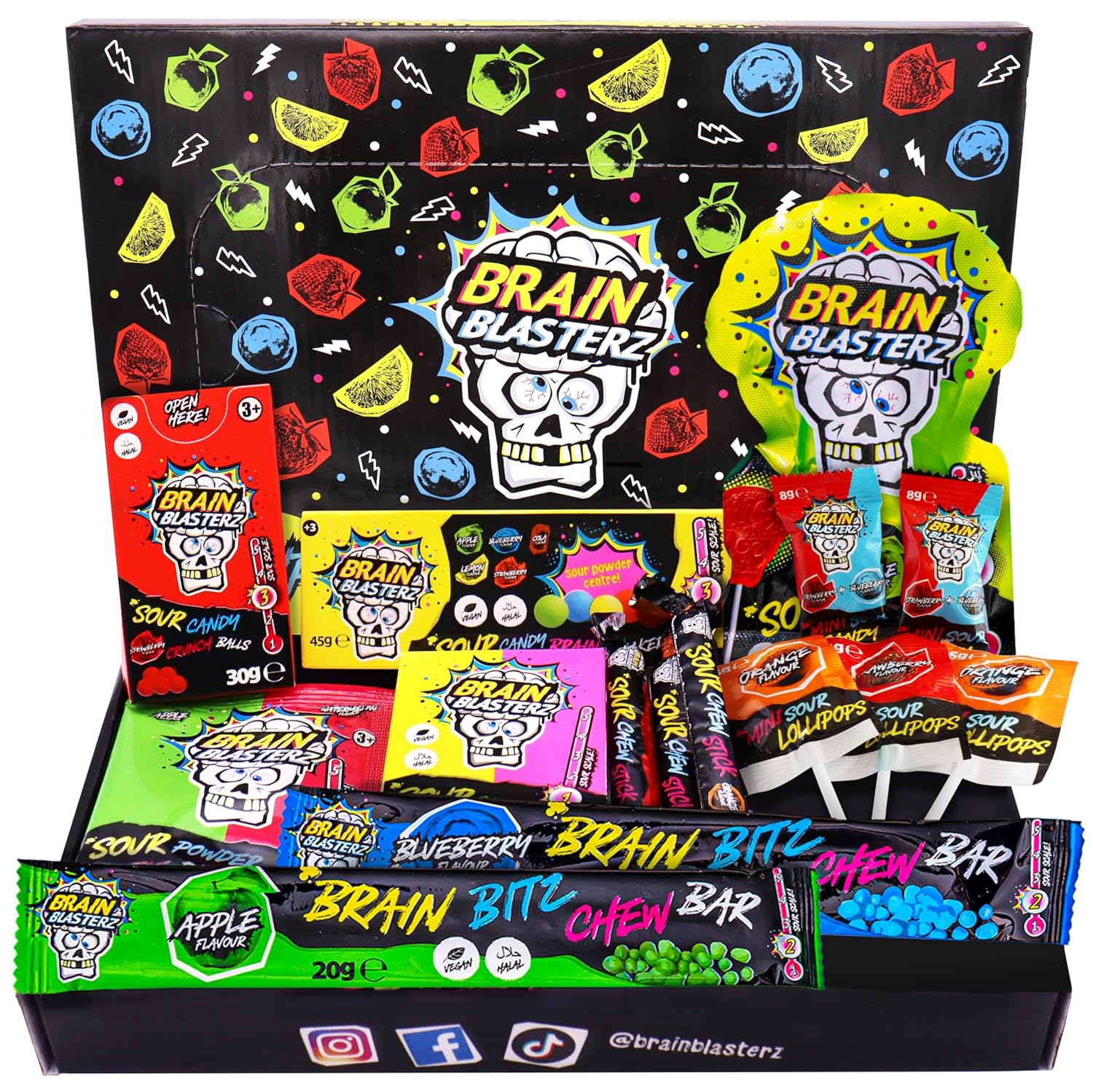 Brain Blasterz TREAT Sour Candy Variety Pack, Vegan Candy, Sour Chew ...