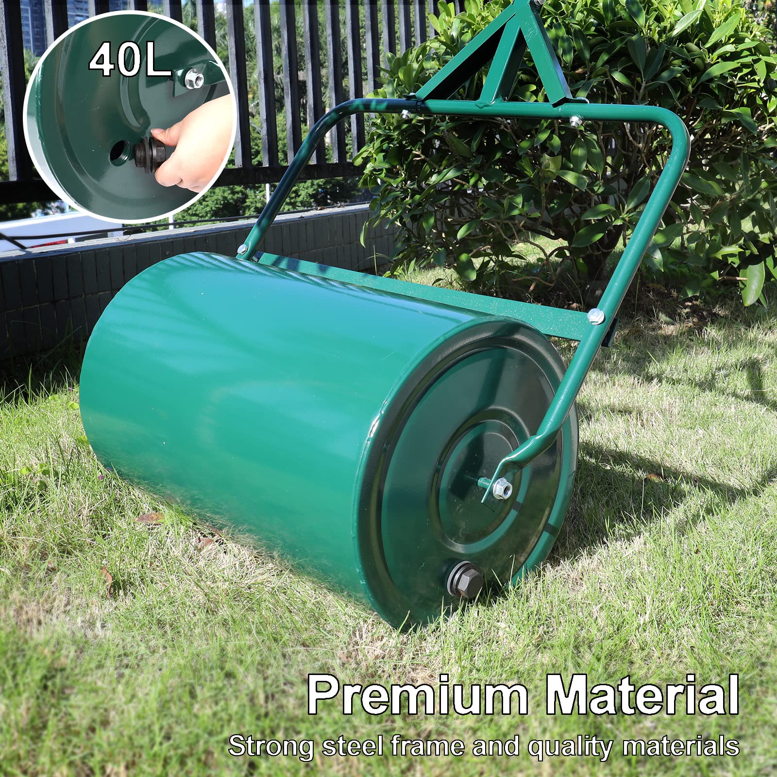 Snapklik.com : Rultyn Lawn Roller Push/Pull Steel Sod Roller 10.5 ...
