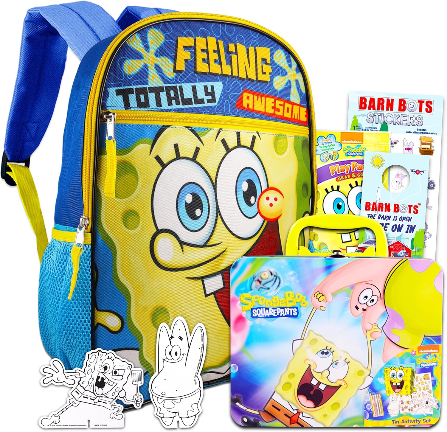 Spongebob Squarepants Backpack and Lunch Box Set for Boys Girls Kids ...