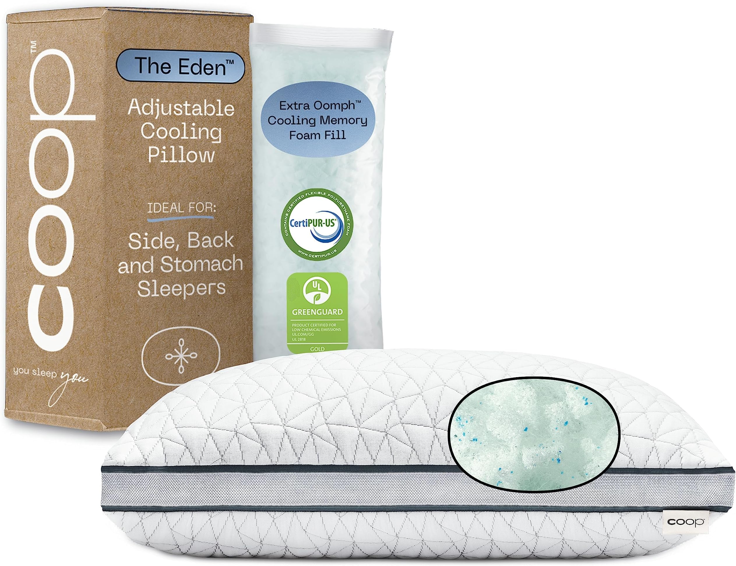 Amazon.com: Nectar Tri-Comfort Cooling Pillow - Adjustable Support ...