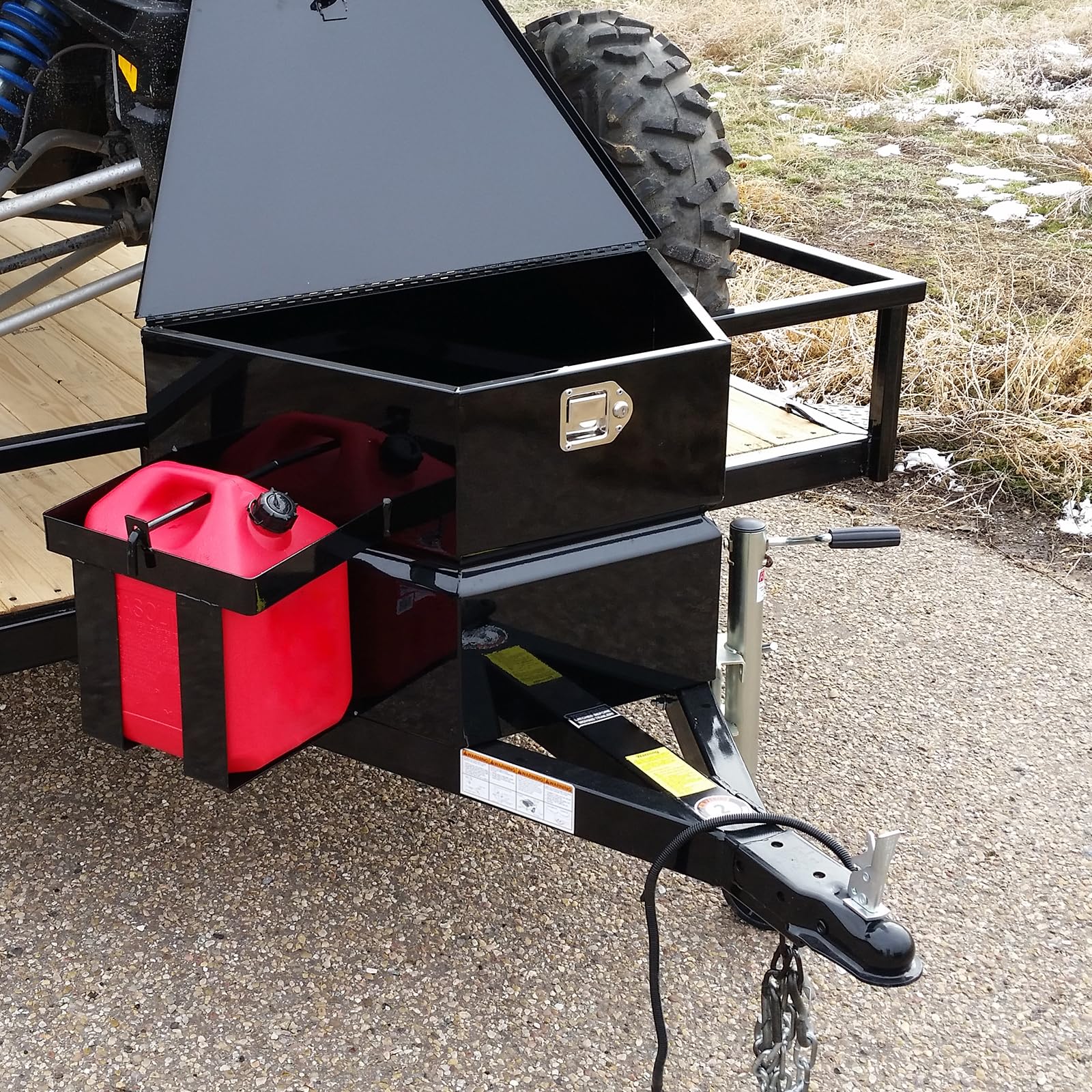 FGJQEFG 26 Inch Black Steel Utility Trailer Tongue Tool Box Wide ...