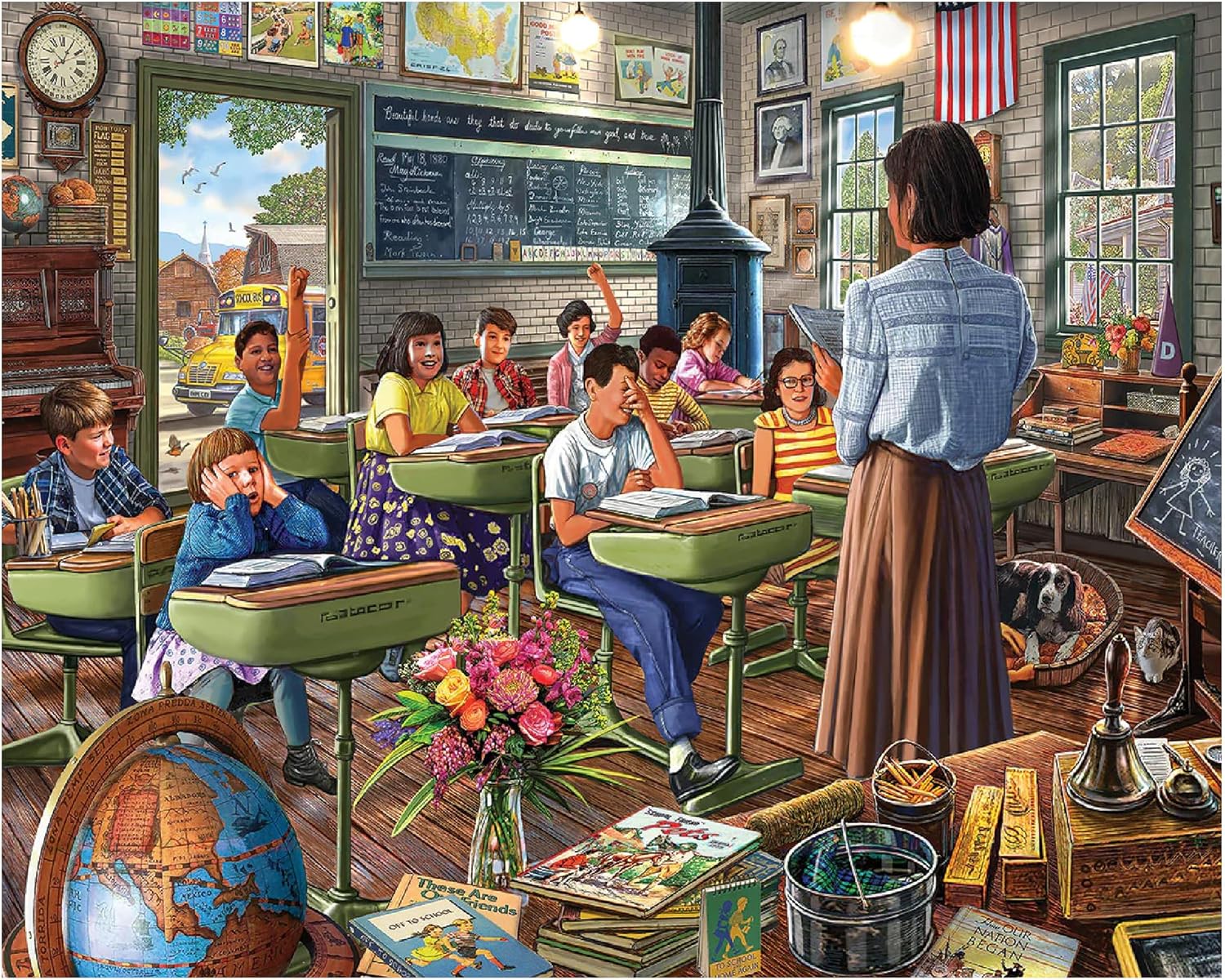 Amazon.com: White Mountain Vintage Classroom Puzzles for Adults 1000 ...