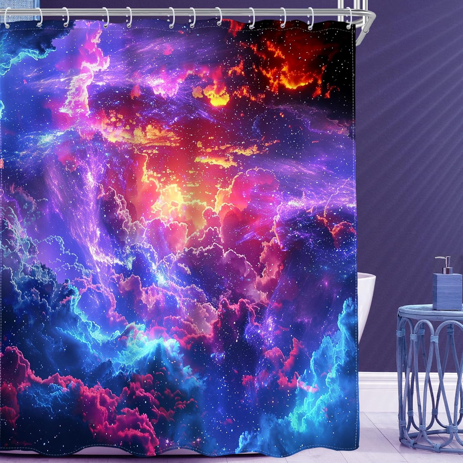 Amazon.com: AMBZEK Galaxy Nebula Shower Curtain 72Wx72L Inch Outer ...