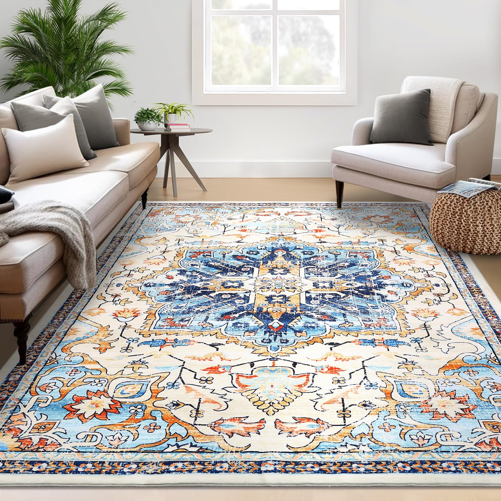 Amazon.com: GarveeHome Washable Rugs 9x12 Rug for Living Room Boho ...