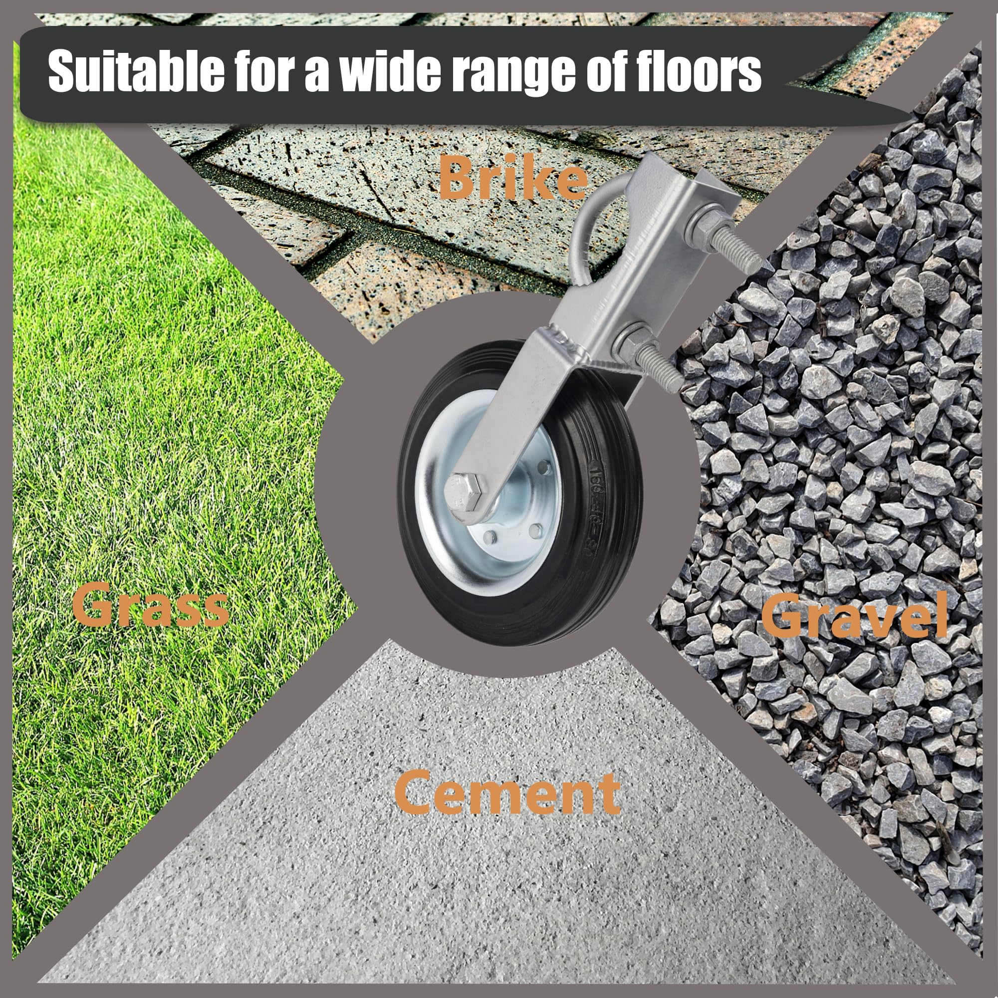 Snapklik.com : Auxdee 6" Heavy Duty Gate Wheel Pack Of 2, Farm Wheels ...