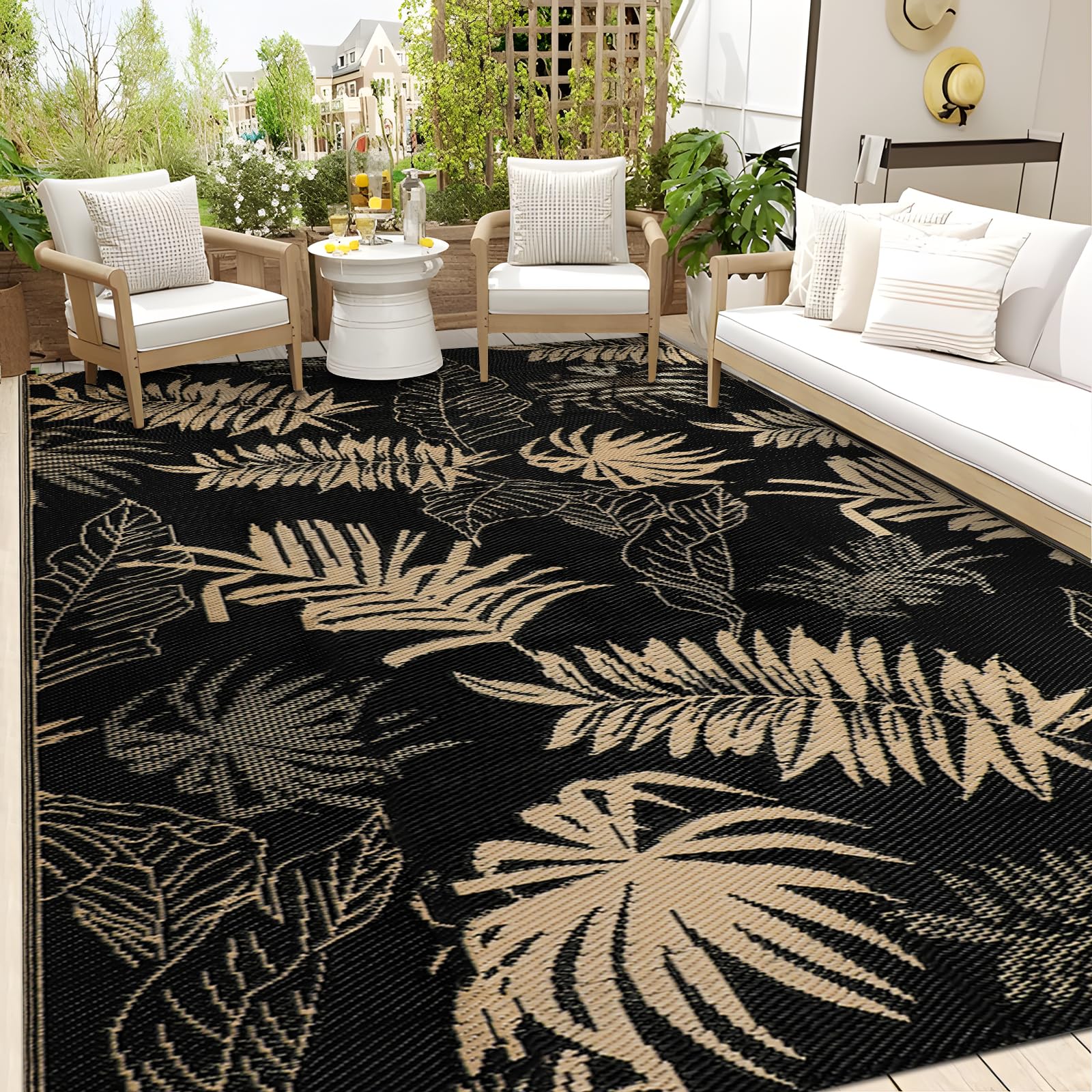 Amazon.com: Falflor Outdoor Rug Waterproof 6x9 ft, Reversible Outdoor ...