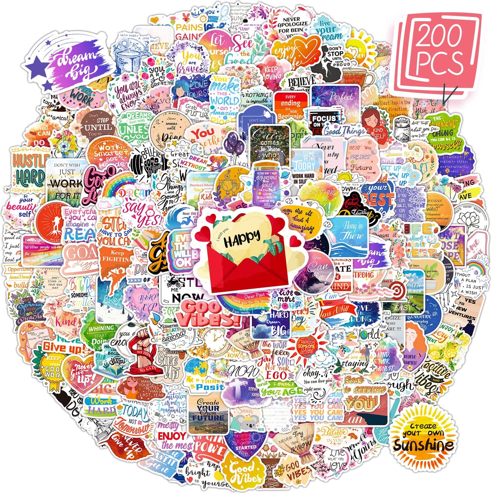 Amazon.com: 640Pcs Inspirational Quote Stickers for Teens, Motivational ...