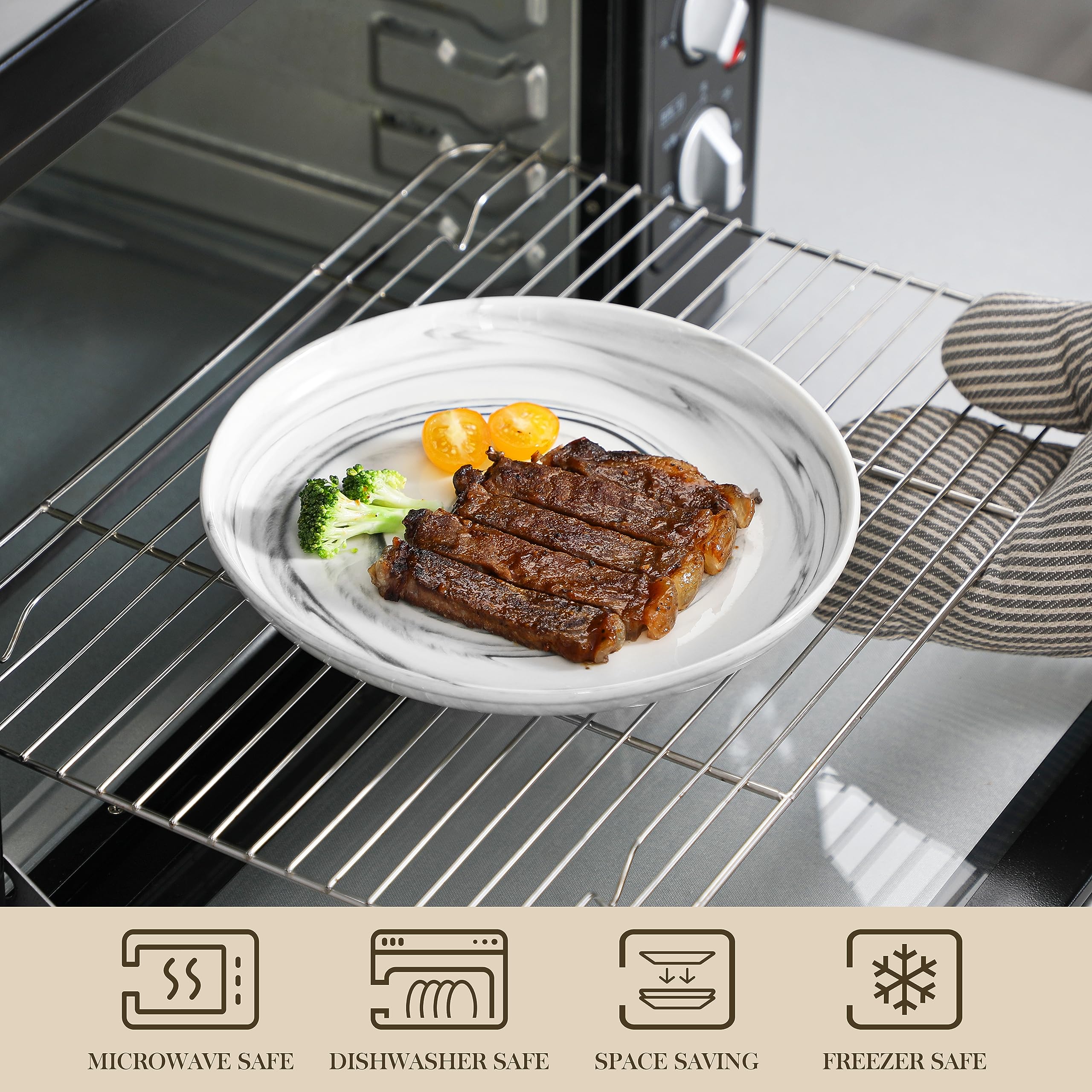 Snapklik.com : Dinner Plate 6-Piece Set, 8.5 Inch Porcelain Salad ...