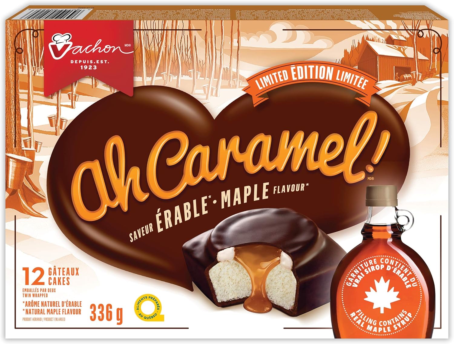 VACHON Ah Caramel Maple Cakes, Limited Edition Snacks, Contains 12 ...