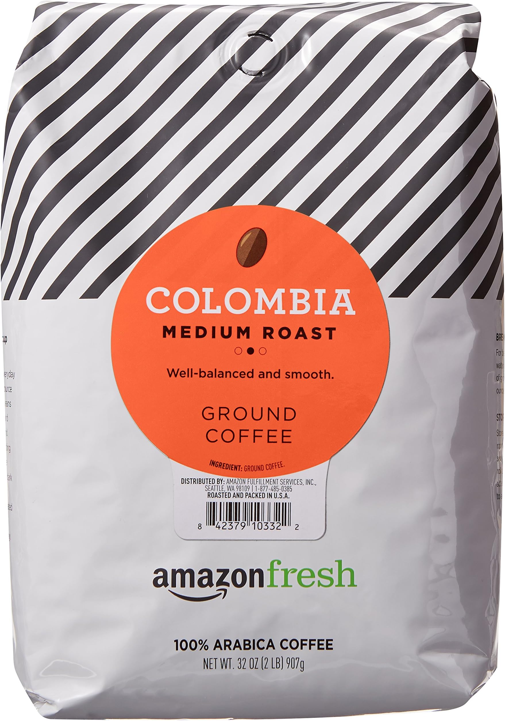 Amazon.com : AmazonFresh Colombia Ground Coffee, Medium Roast, 32 Ounce ...