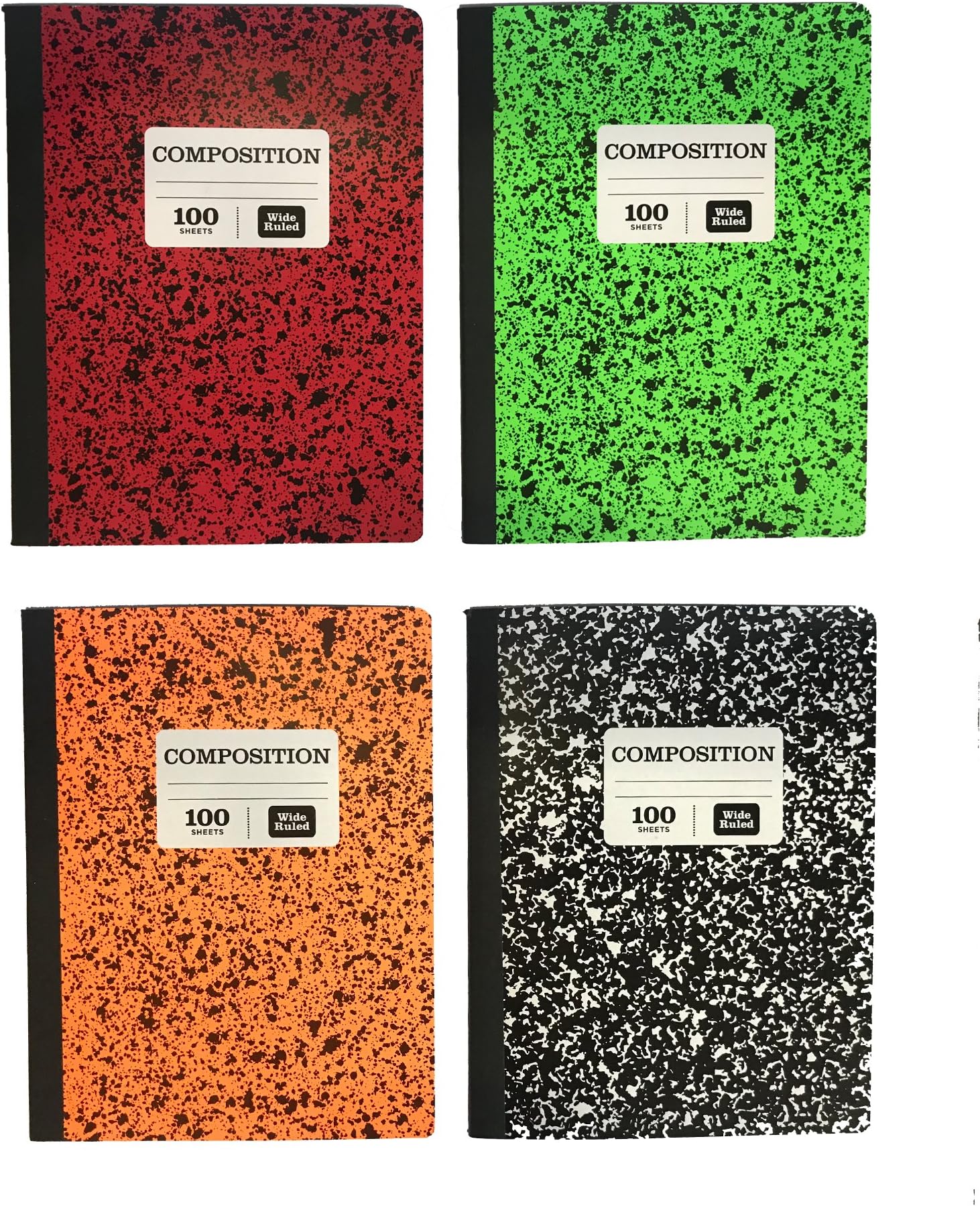 Amazon.com : 1 Subject Marble Composition Notebook Wide Ruled 100 Sheet ...