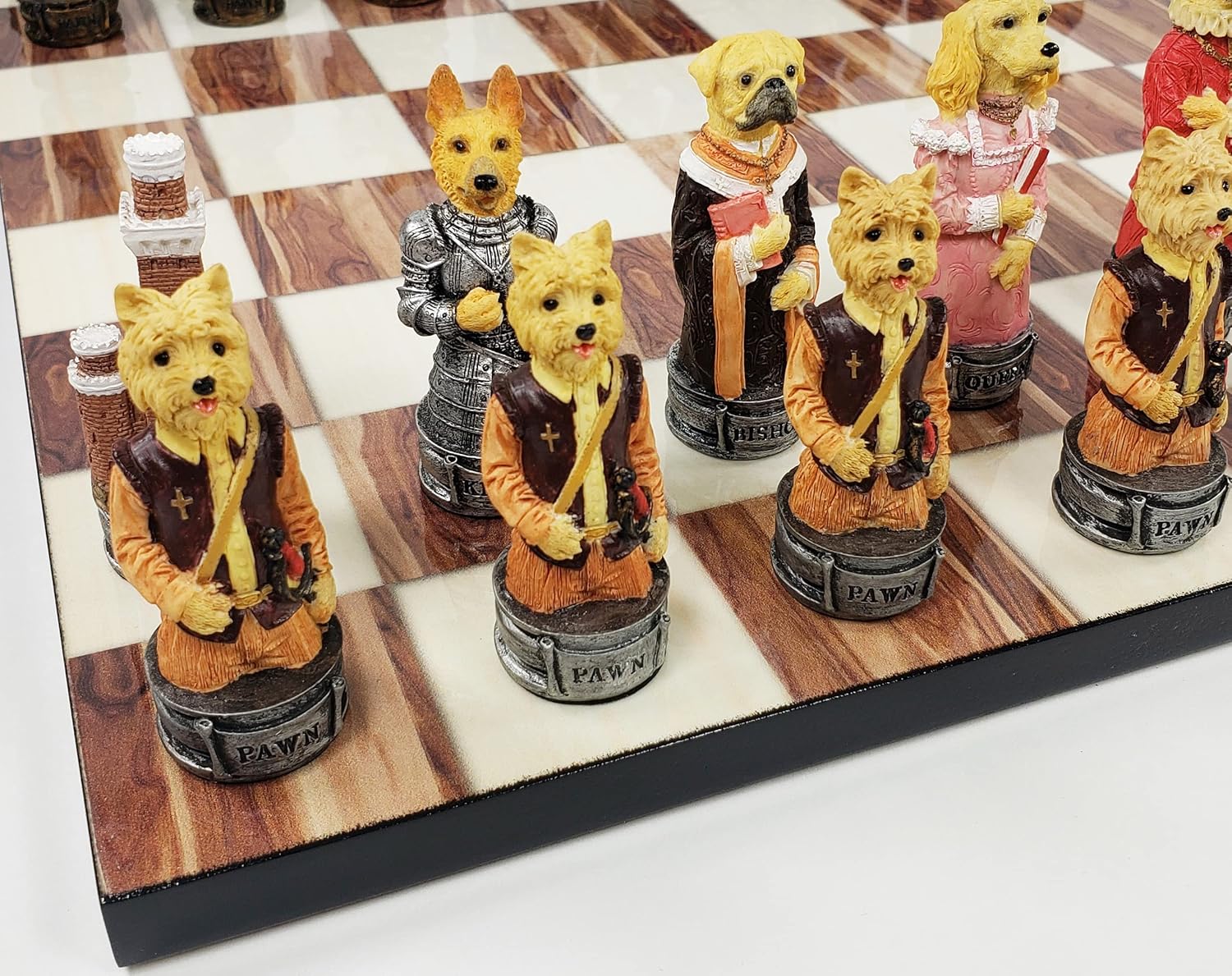 Amazon.com: Royal Cats Vs Dogs Chess Set with 14" Cedar Color Board ...