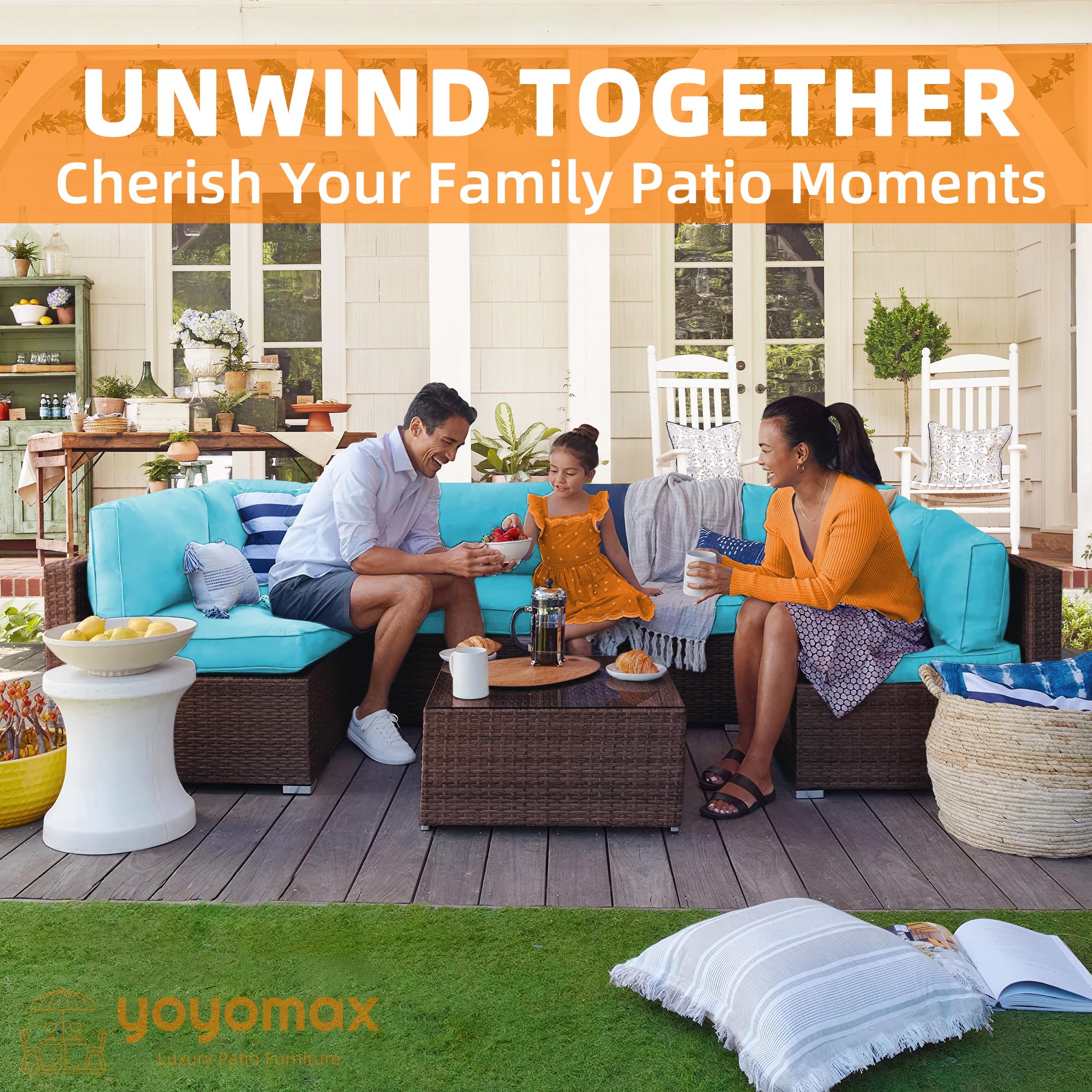 yoyomax Outdoor Patio Furniture Set Clearance, 7 Pieces Patio Furniture ...