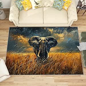 Amazon.com: SherAvant Elephant Rugs for Living Room - 4x5 Rug ...