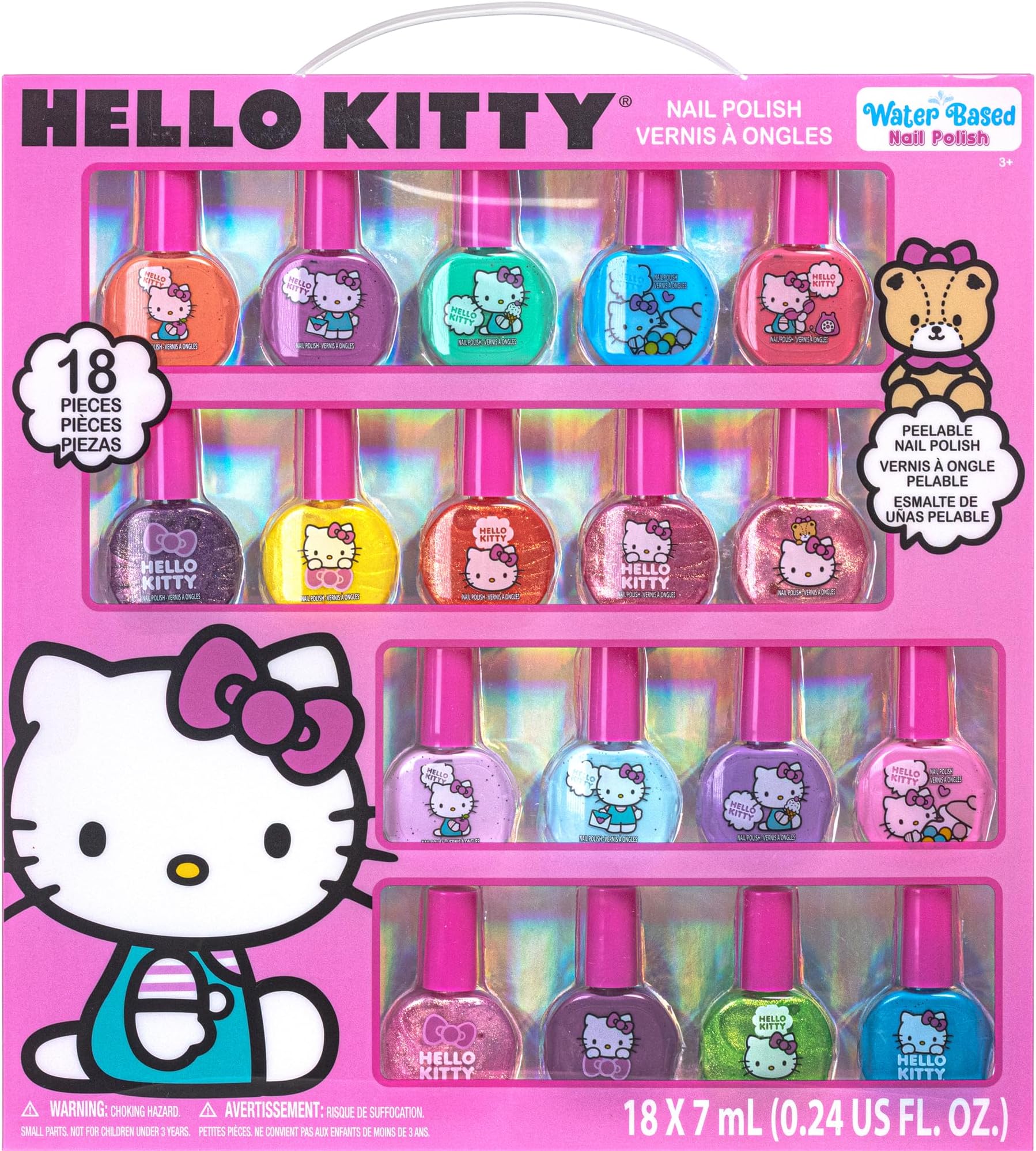 Amazon.com : Hello Kitty Non-Toxic Water-Based Peel-Off Nail Polish Set ...
